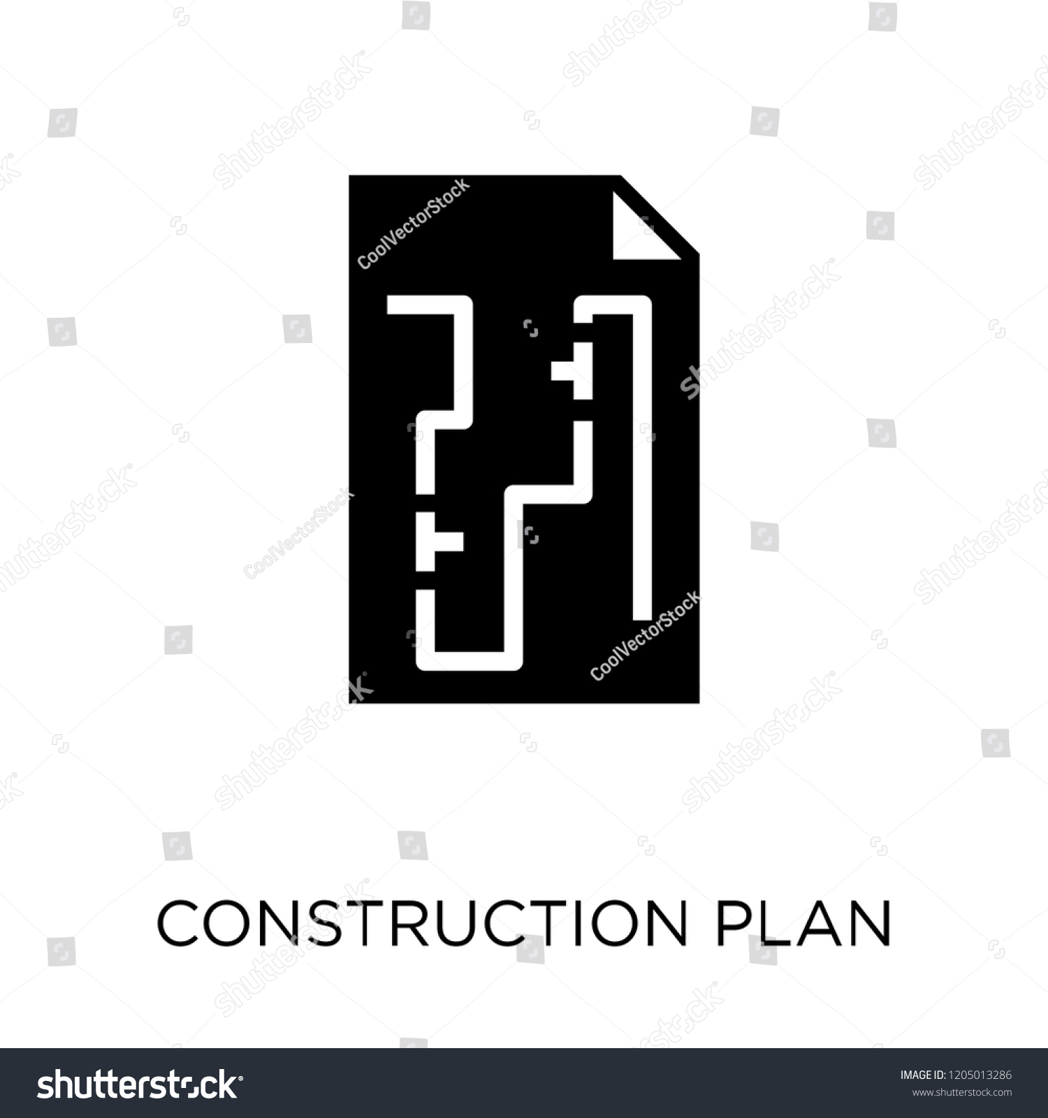 Construction Plan Icon Construction Plan Symbol Stock Vector (Royalty ...