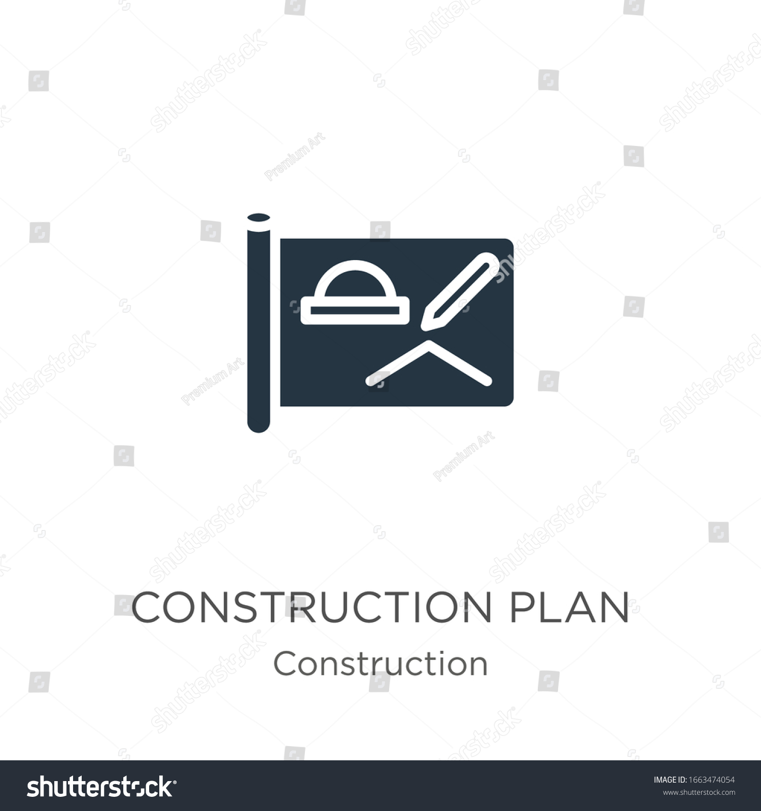 Construction Plan Icon Vector Trendy Flat Stock Vector (Royalty Free ...