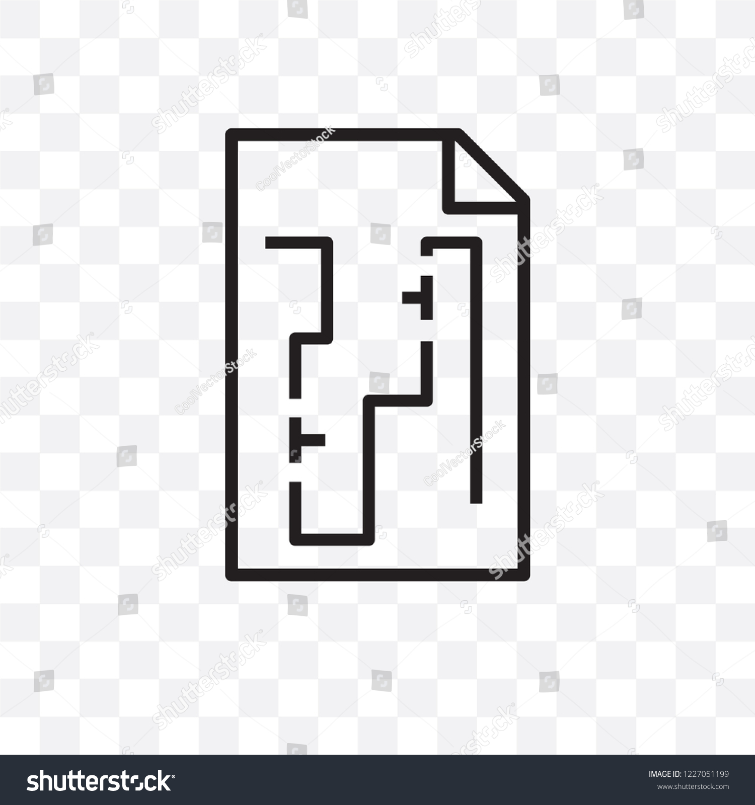 Construction Plan Vector Linear Icon Isolated Stock Vector (Royalty ...