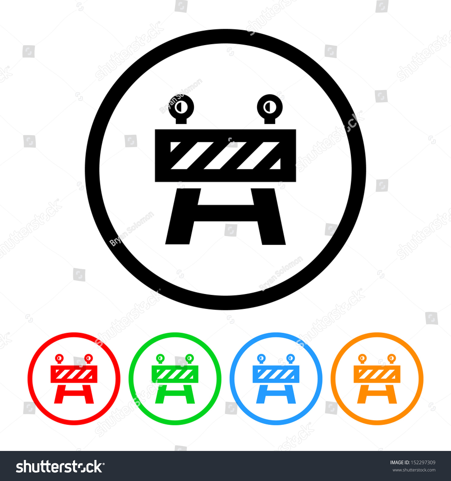 Construction Roadblock Icon Color Variations Stock Vector (Royalty Free ...