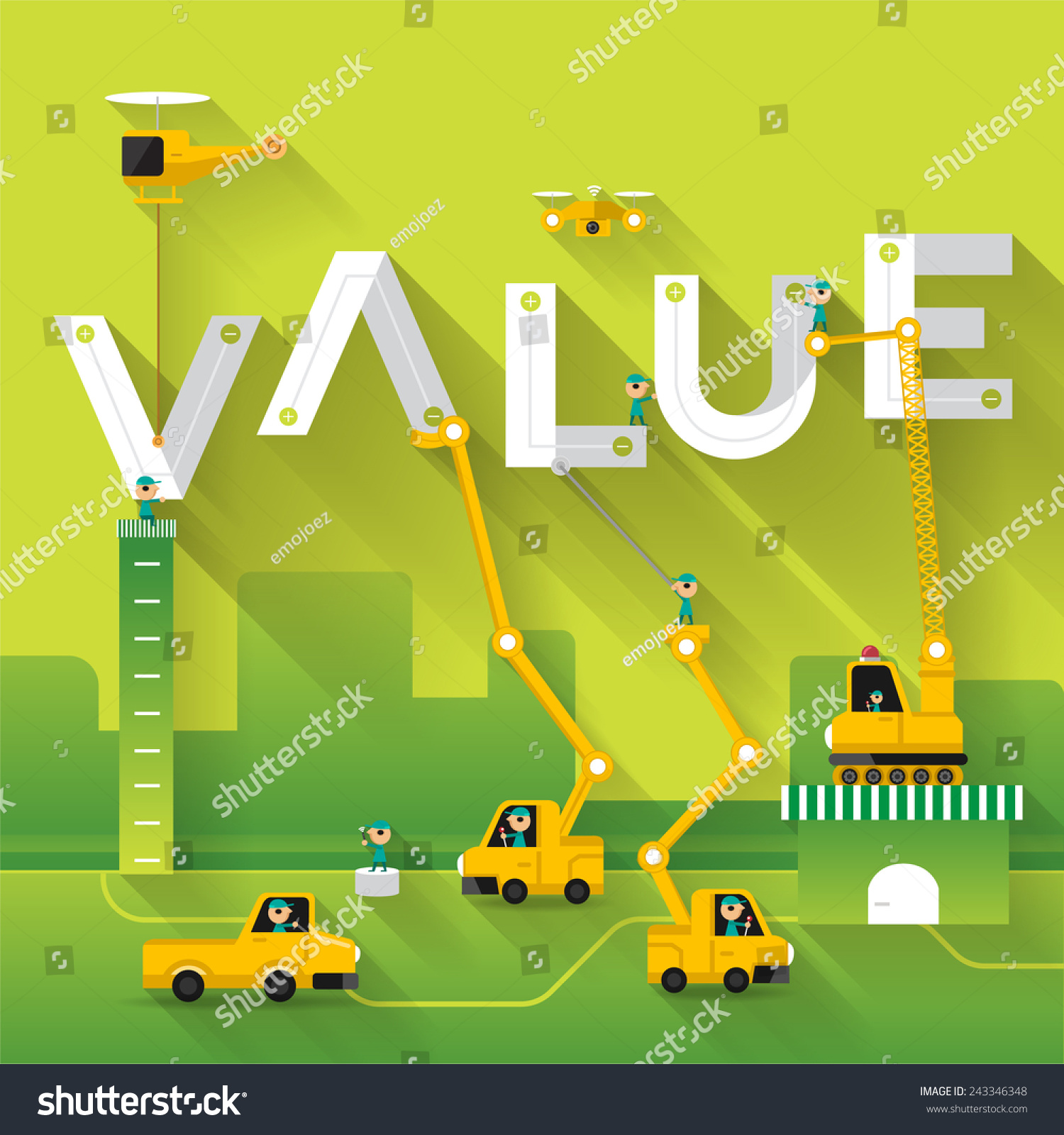 Construction Site Crane Building Value Text Stock Vector (Royalty Free ...