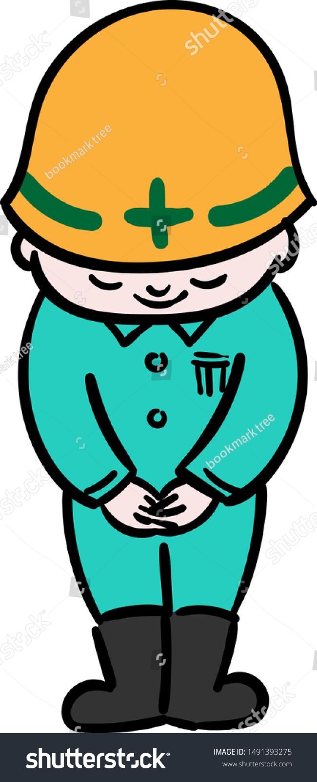 Construction Site Workers Apologize During Construction Stock Vector ...