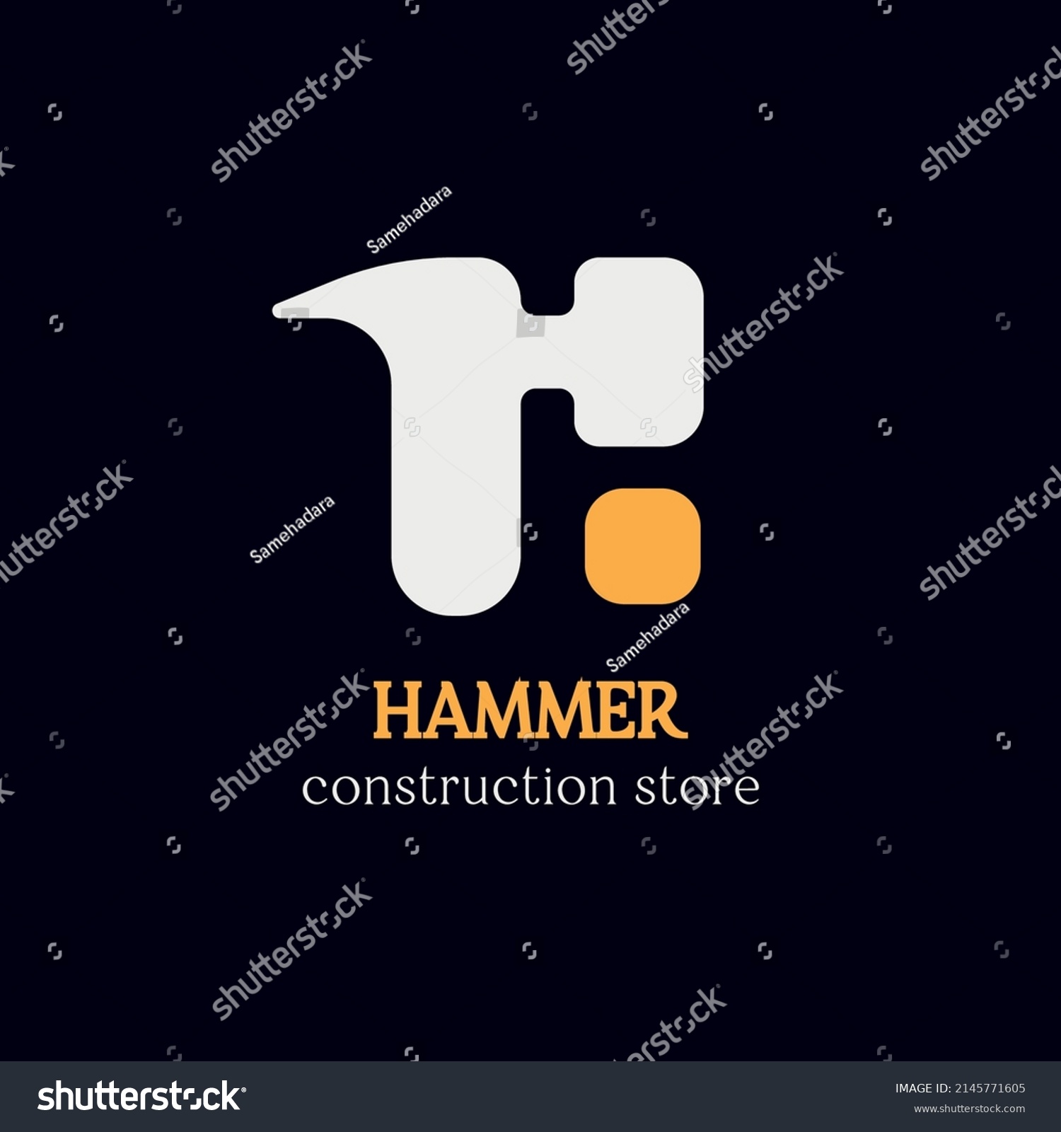 Construction Store Logo Design Concept Hammer Stock Vector (Royalty ...