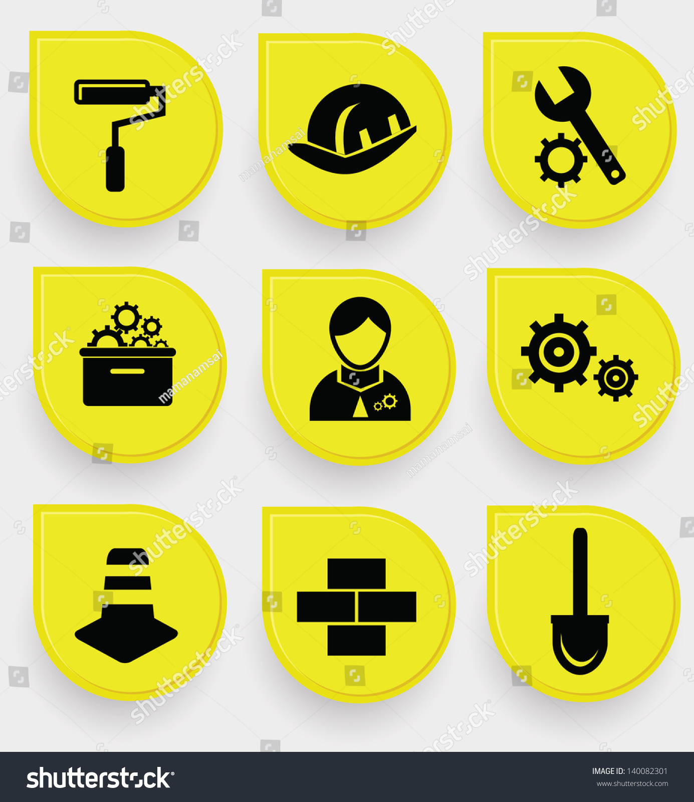 Construction Symbol Icons,Vector - 140082301 : Shutterstock