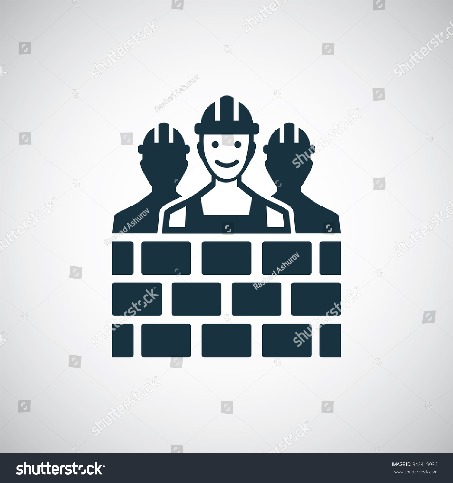 Construction Team Icon On White Background Stock Vector (Royalty Free ...
