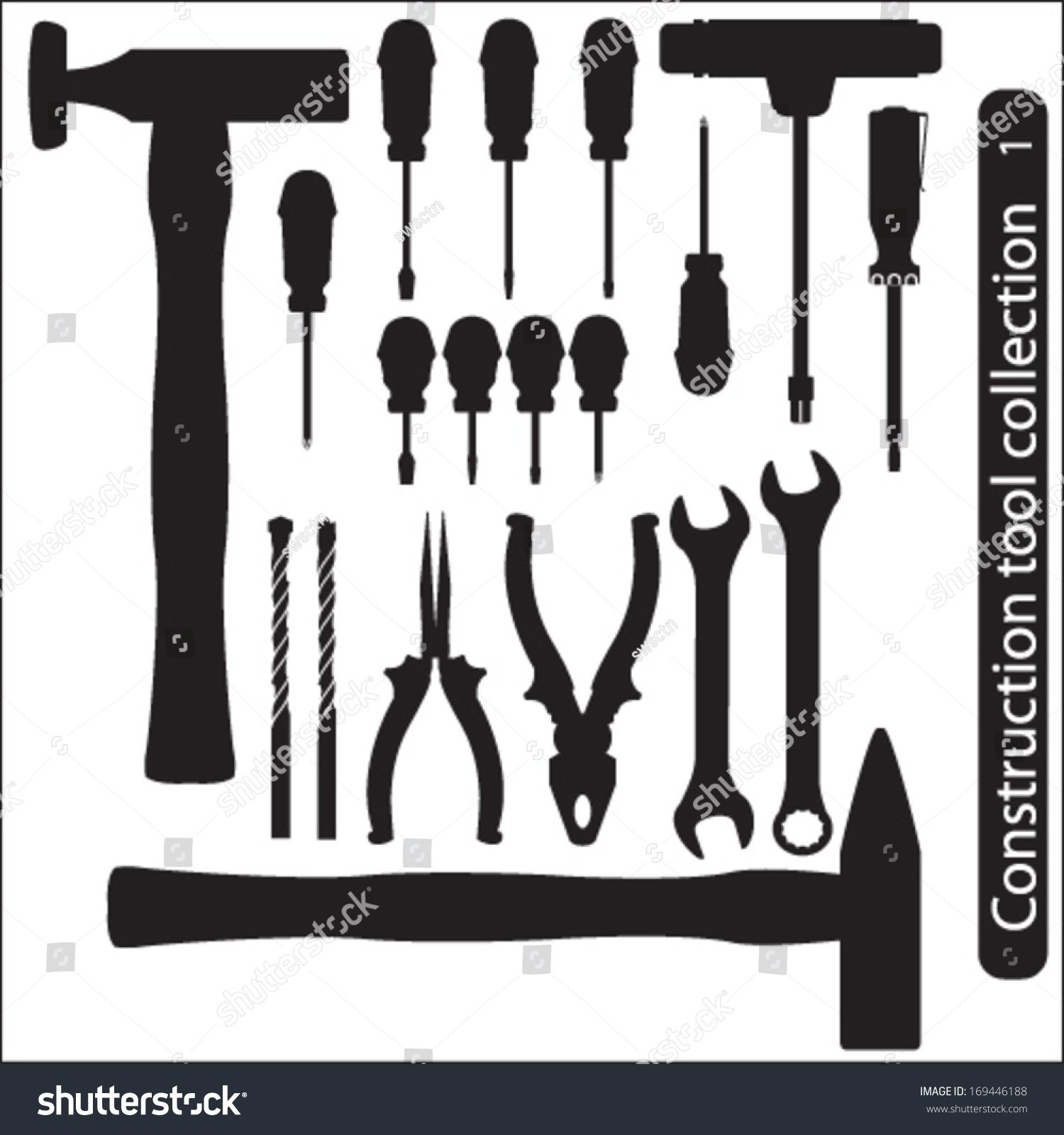 Construction Tool Collection - Vector Silhouette - 169446188 : Shutterstock