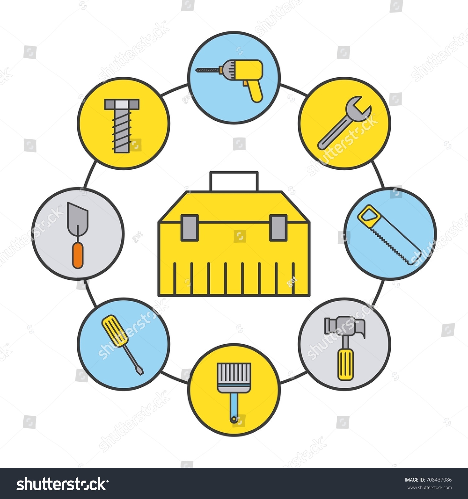 Construction Toolkit Equipment Work Heavy Stock Vector (Royalty Free ...