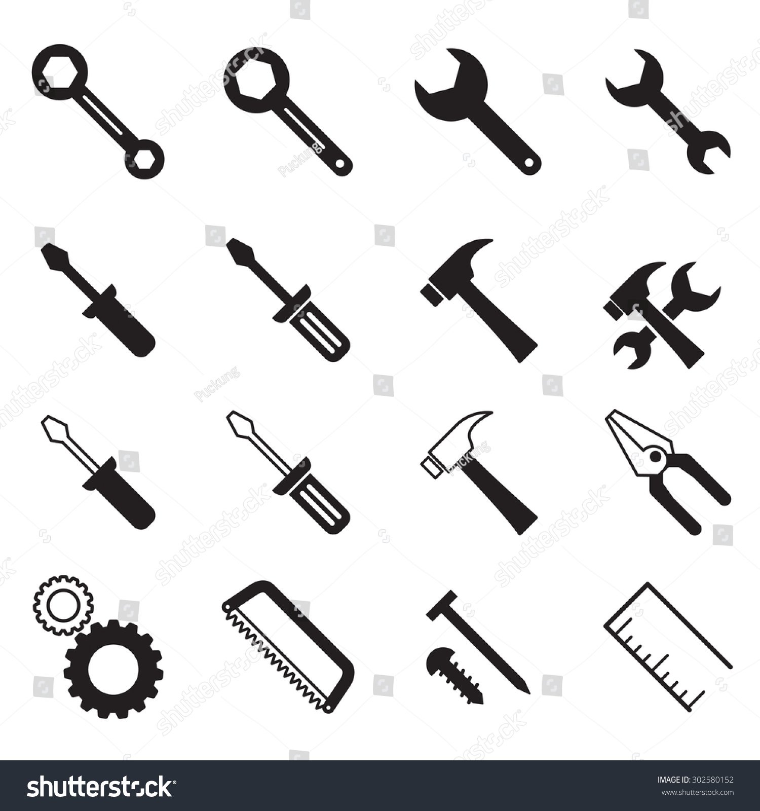 Construction Tools Collection Vector Illustration Symbol Stock Vector ...