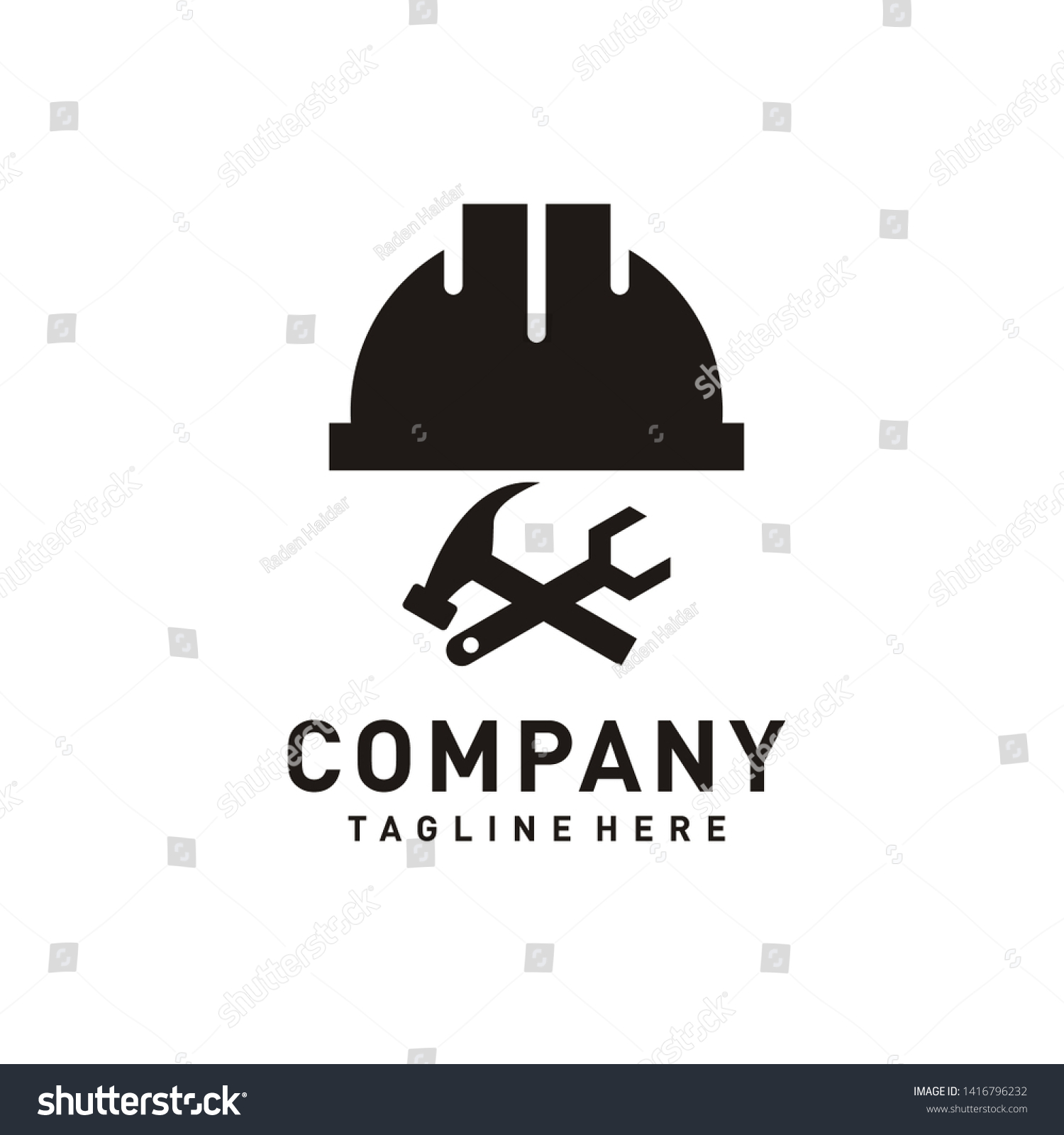 Construction Tools Logo Design Helmet Stock Vector (Royalty Free ...