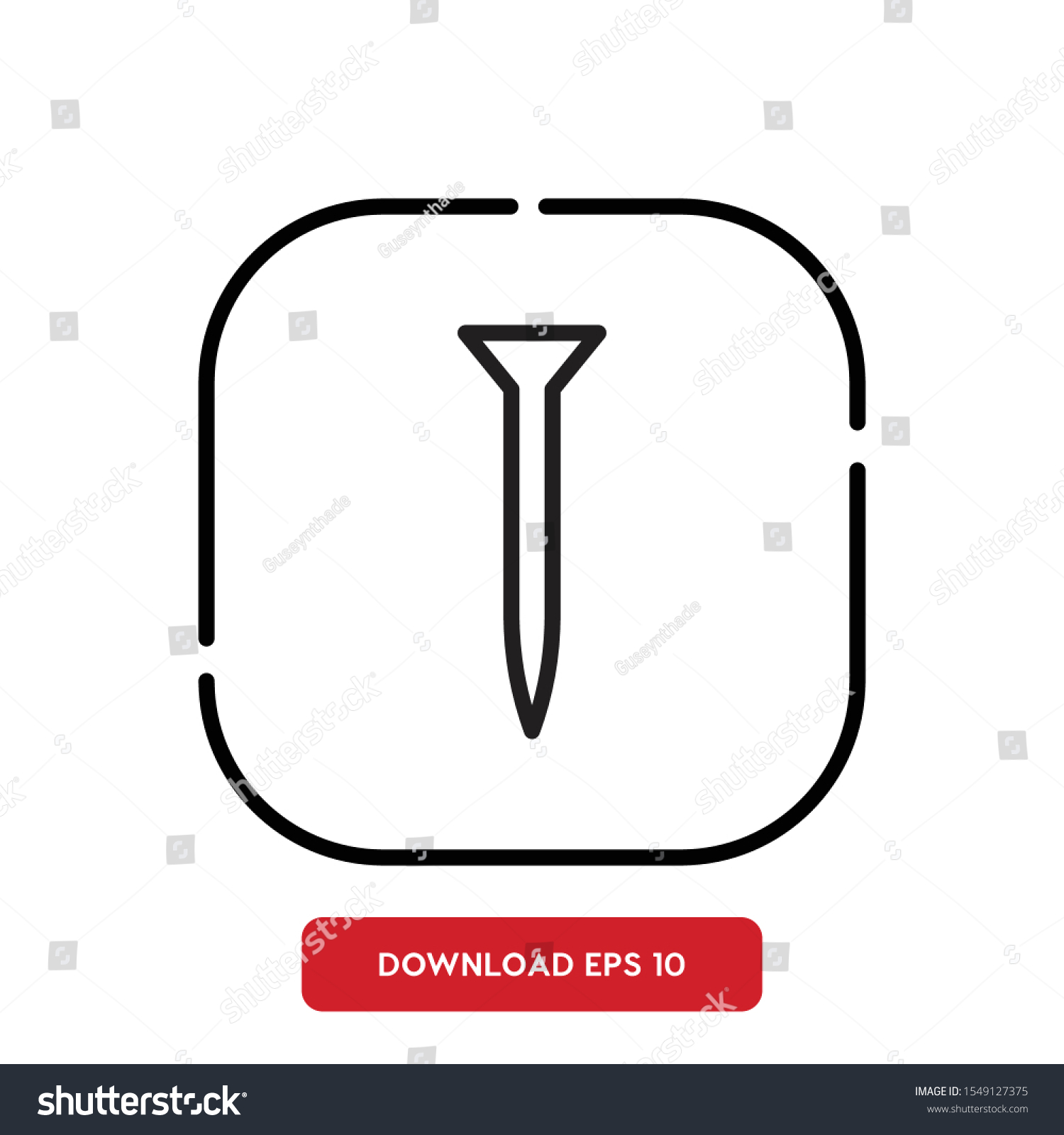 Construction Tools Symbol Nail Outline Vector: เวกเตอร์สต็อก (ปลอดค่า ...