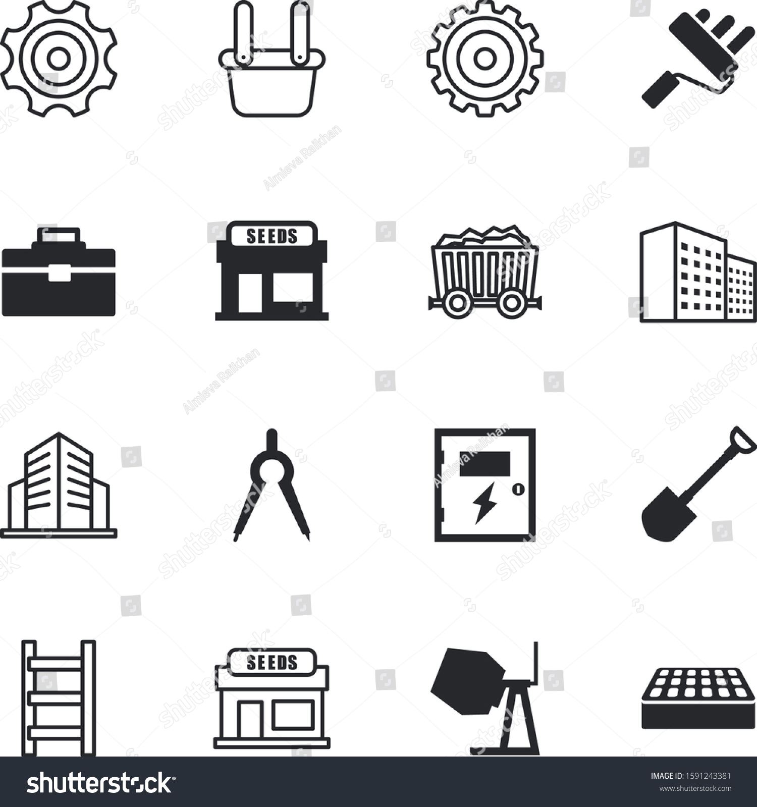 Construction Vector Icon Set Such Support Stock Vector (Royalty Free ...
