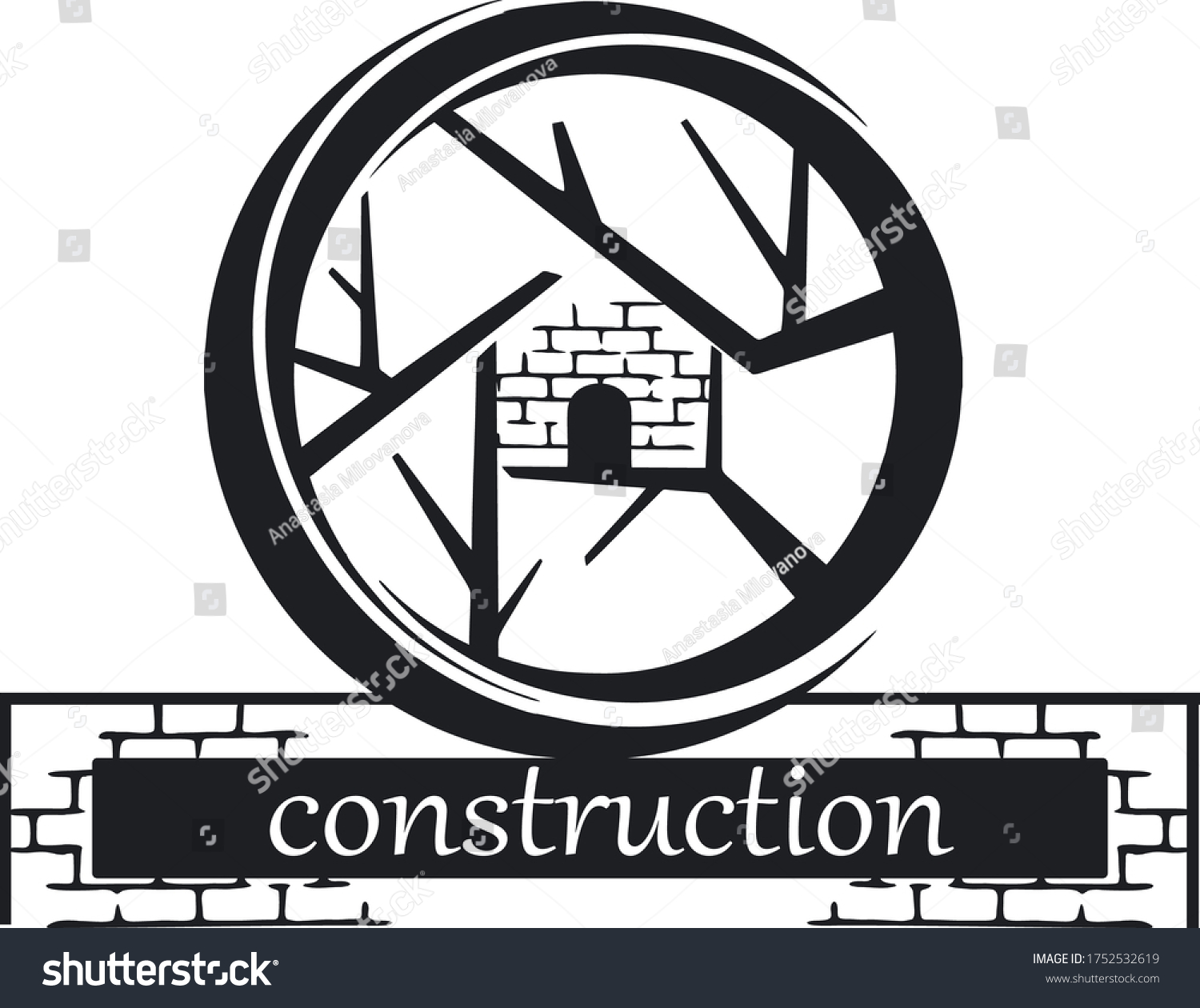 Construction Vector Natural Tree Logo Stock Vector (Royalty Free ...