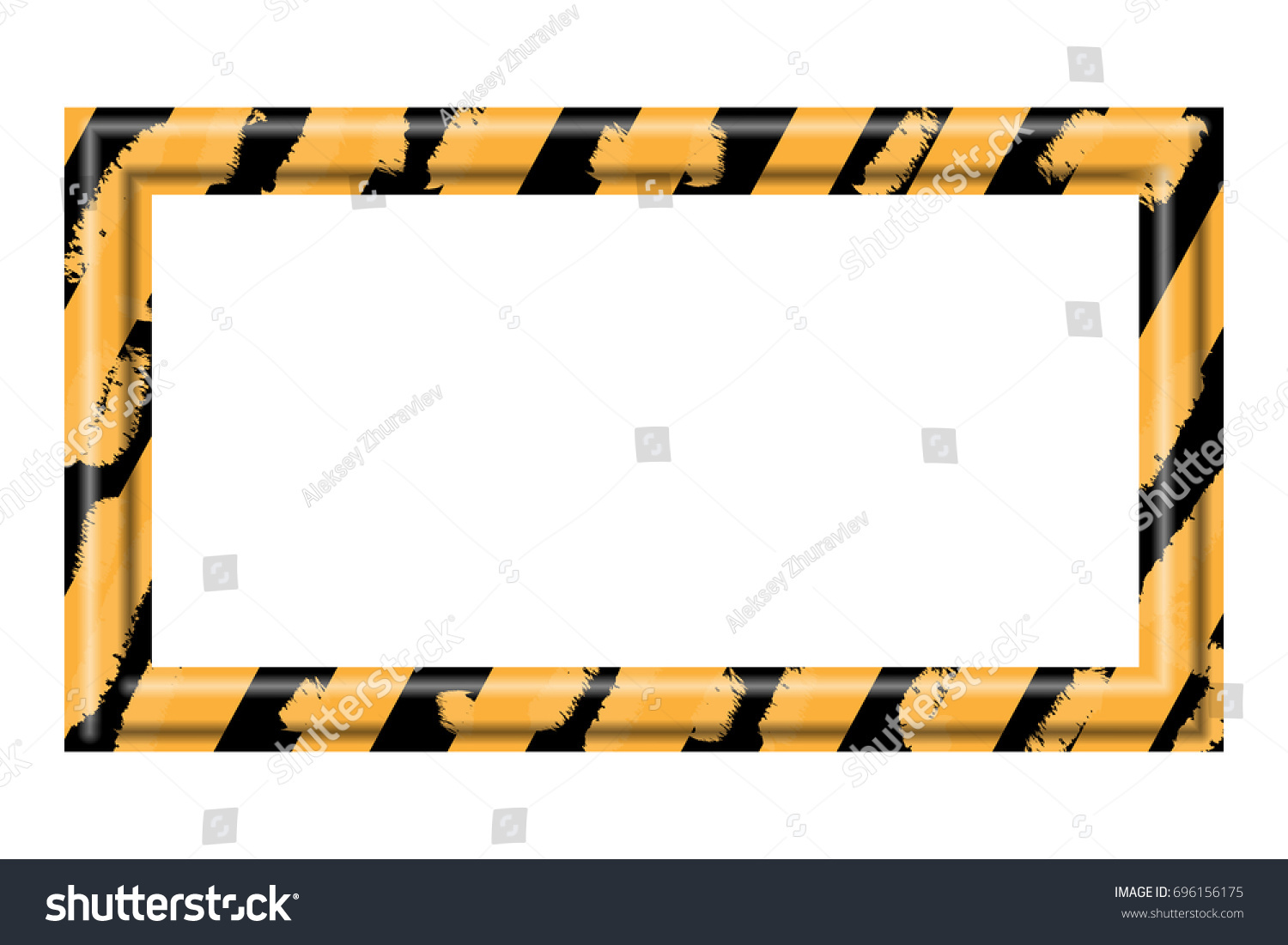 Construction Warning Border Frame On White Stock Vector (Royalty Free ...