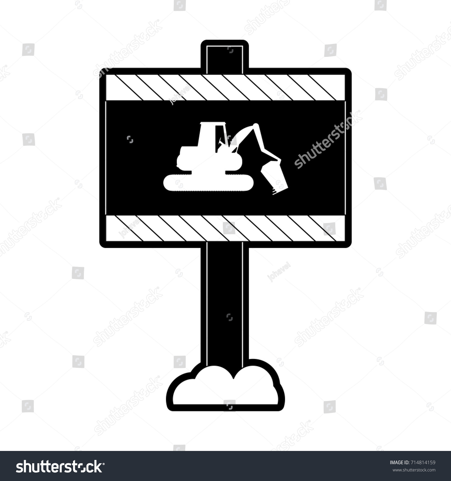 Construction Warning Sign Stock Vector (Royalty Free) 714814159 ...