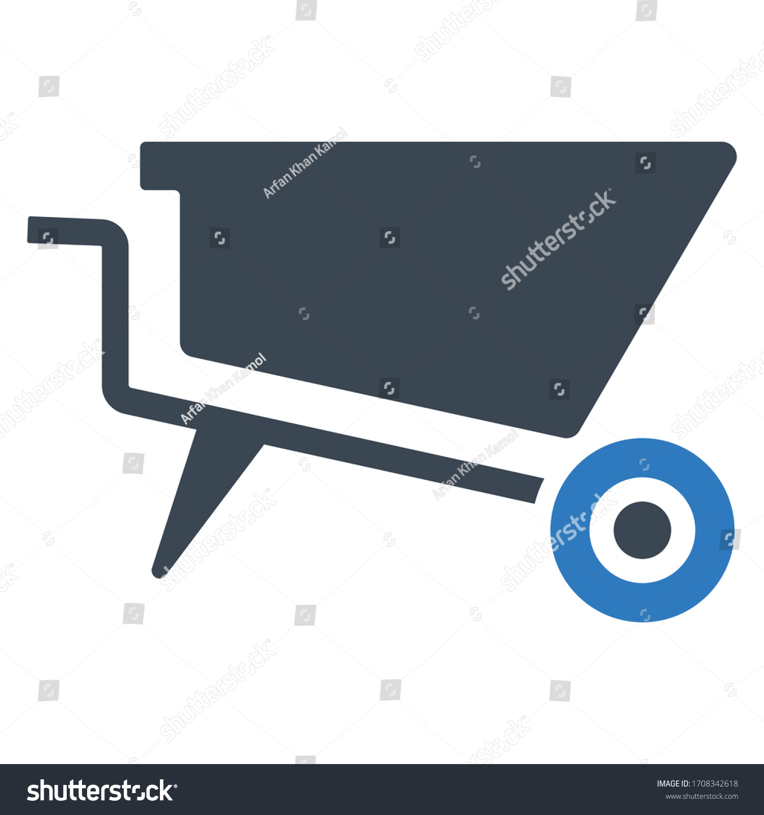 Construction Wheelbarrow Vector Graphics Icon Stock Vector (Royalty ...