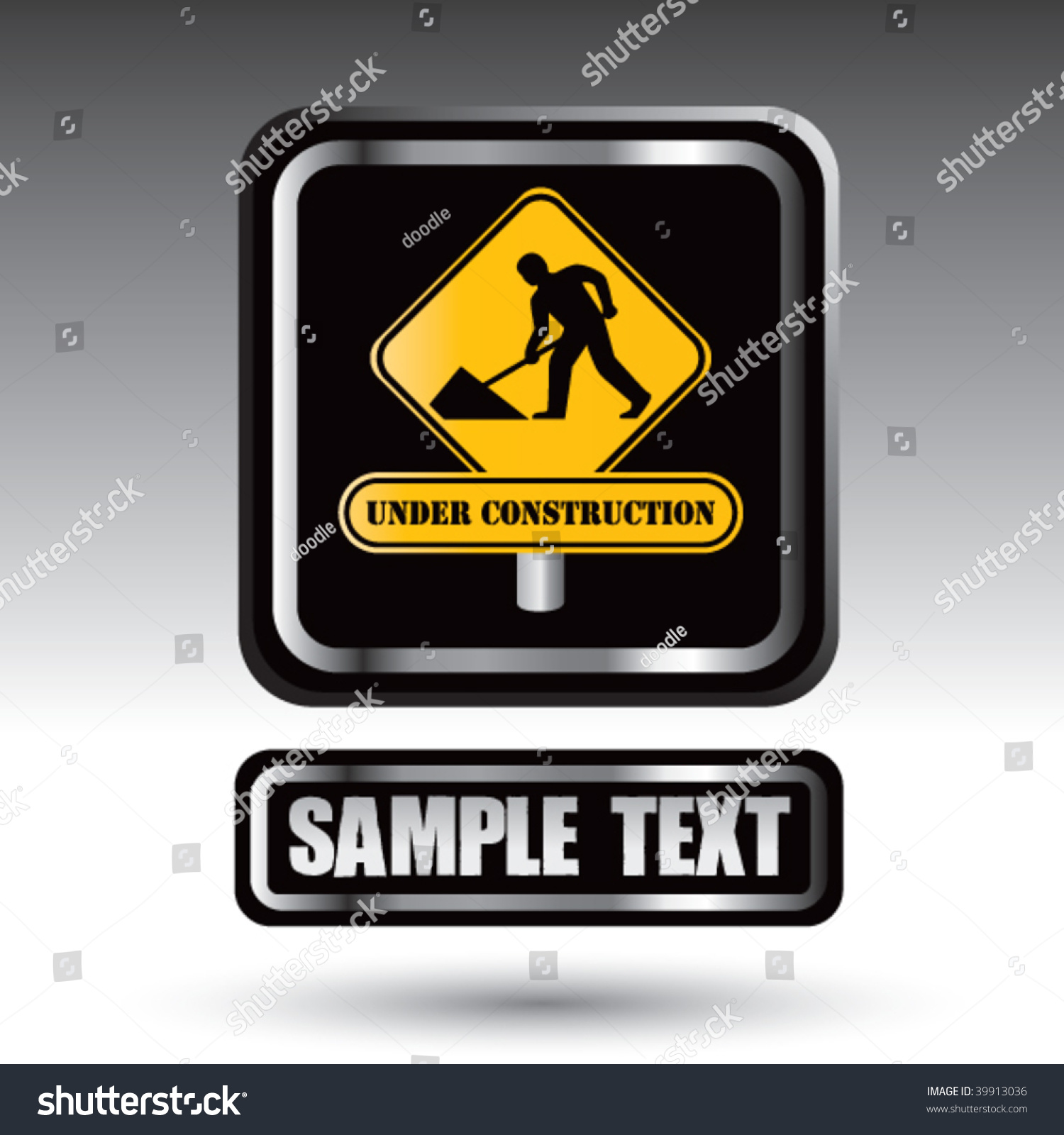 Construction Work Sign Over Nameplate: เวกเตอร์สต็อก (ปลอดค่าลิขสิทธิ์ ...