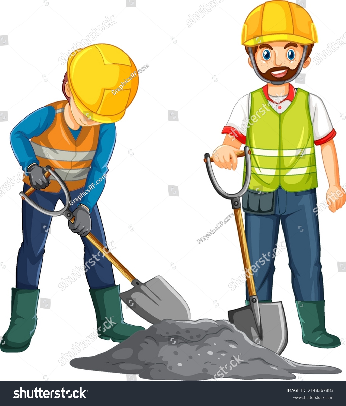 Construction Worker Cartoon Character Illustration Stock Vector ...