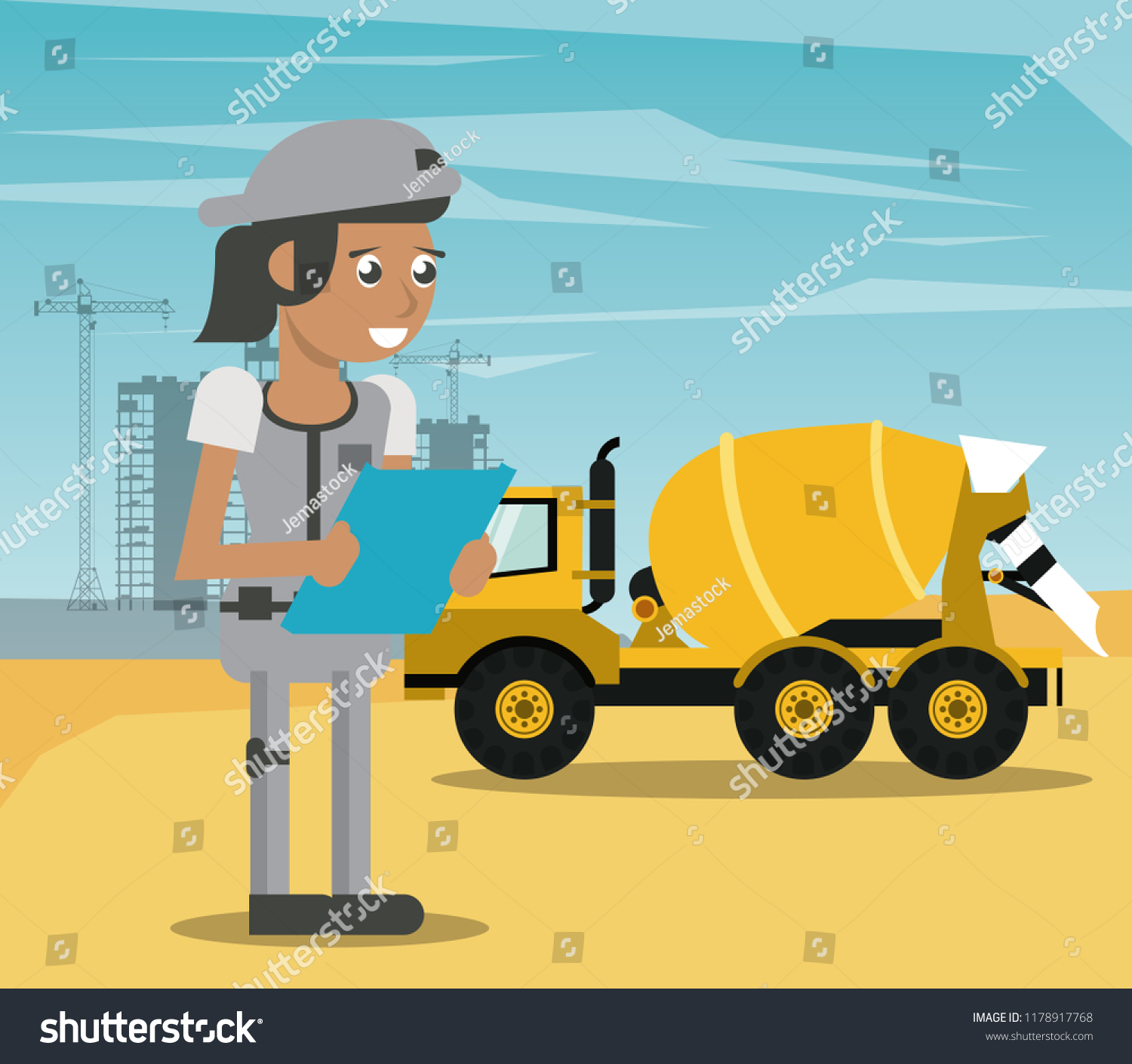Construction Worker Cartoons Stock Vector (Royalty Free) 1178917768 ...