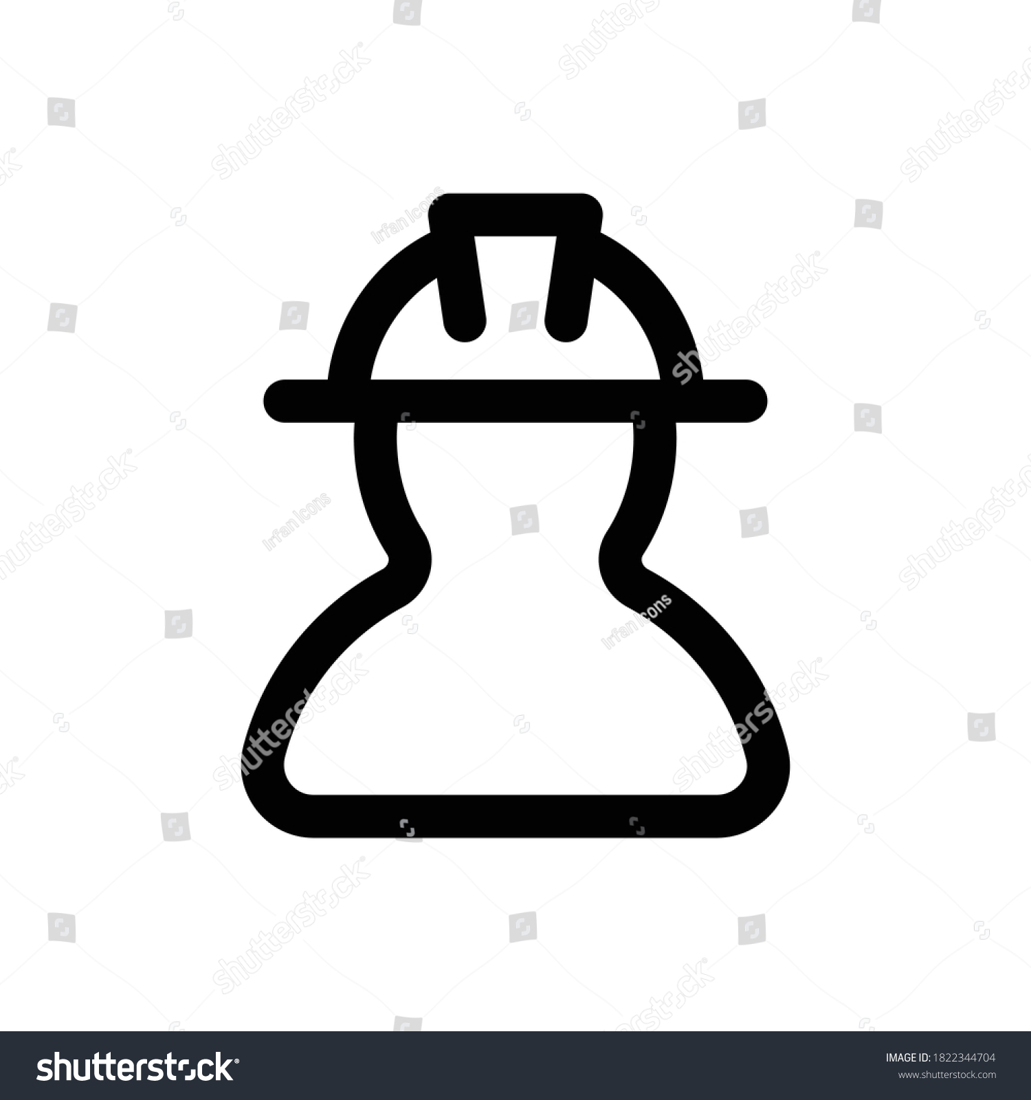 Construction Worker Construction Icon Outline Vector Stock Vector ...