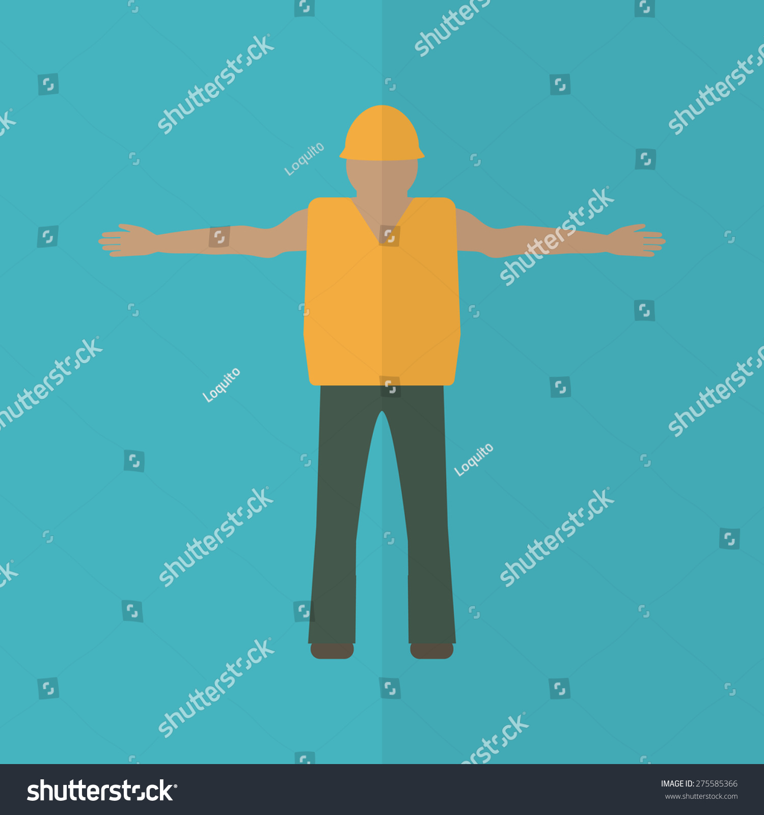 Construction Worker Flat Icon Editable Design Stock Vector (Royalty ...