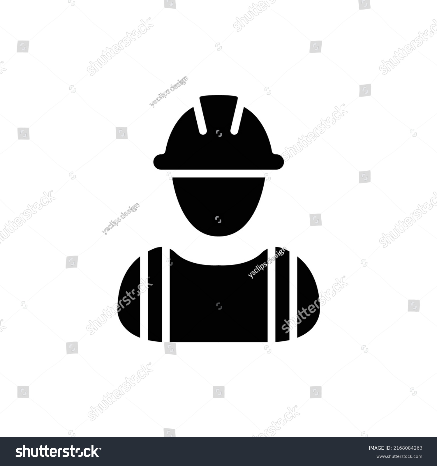 Construction Worker Icon Labor Builder Employee Stock Vector (Royalty ...