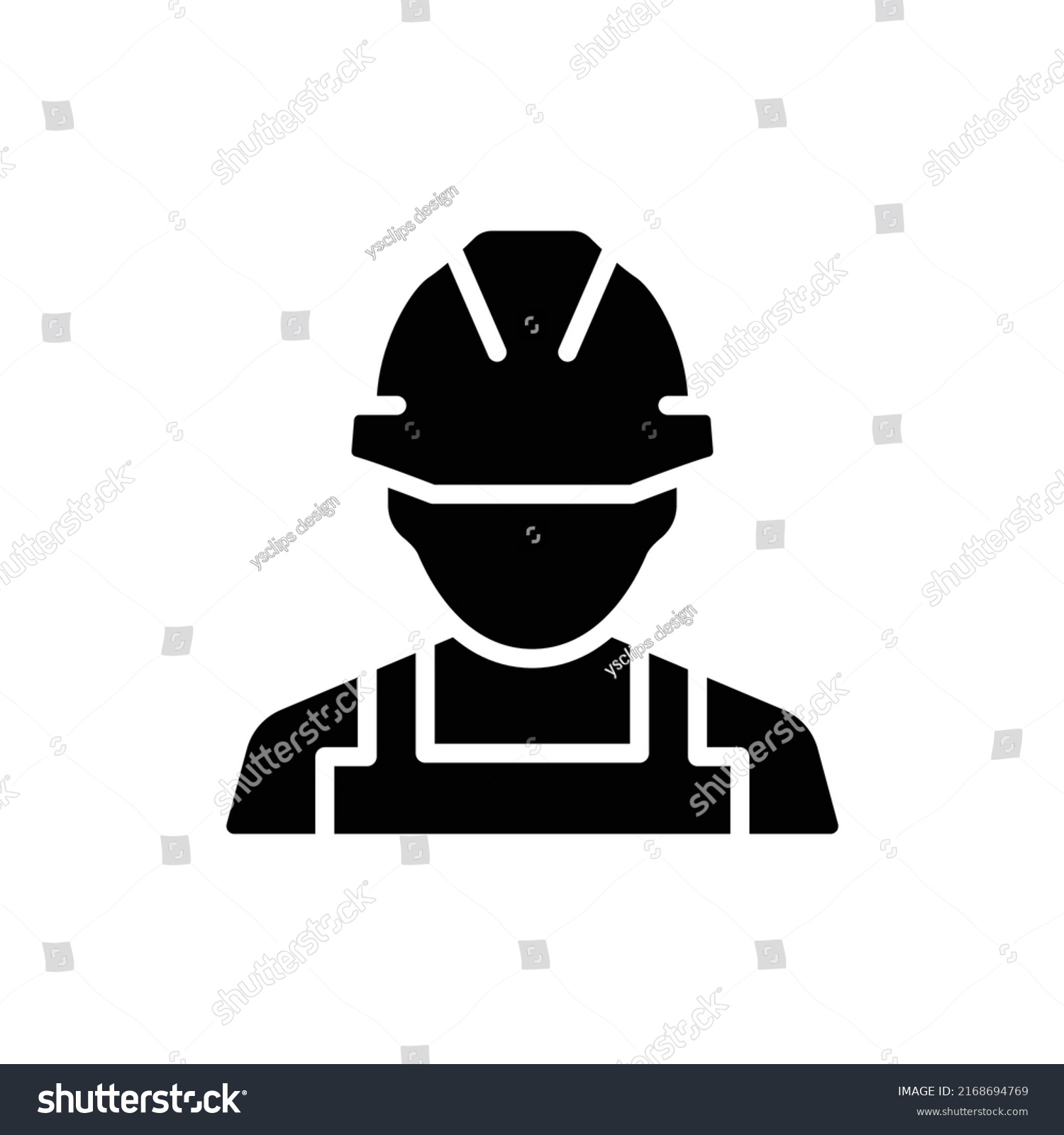 Construction Worker Icon Labor Builder Employee Stock Vector (Royalty ...