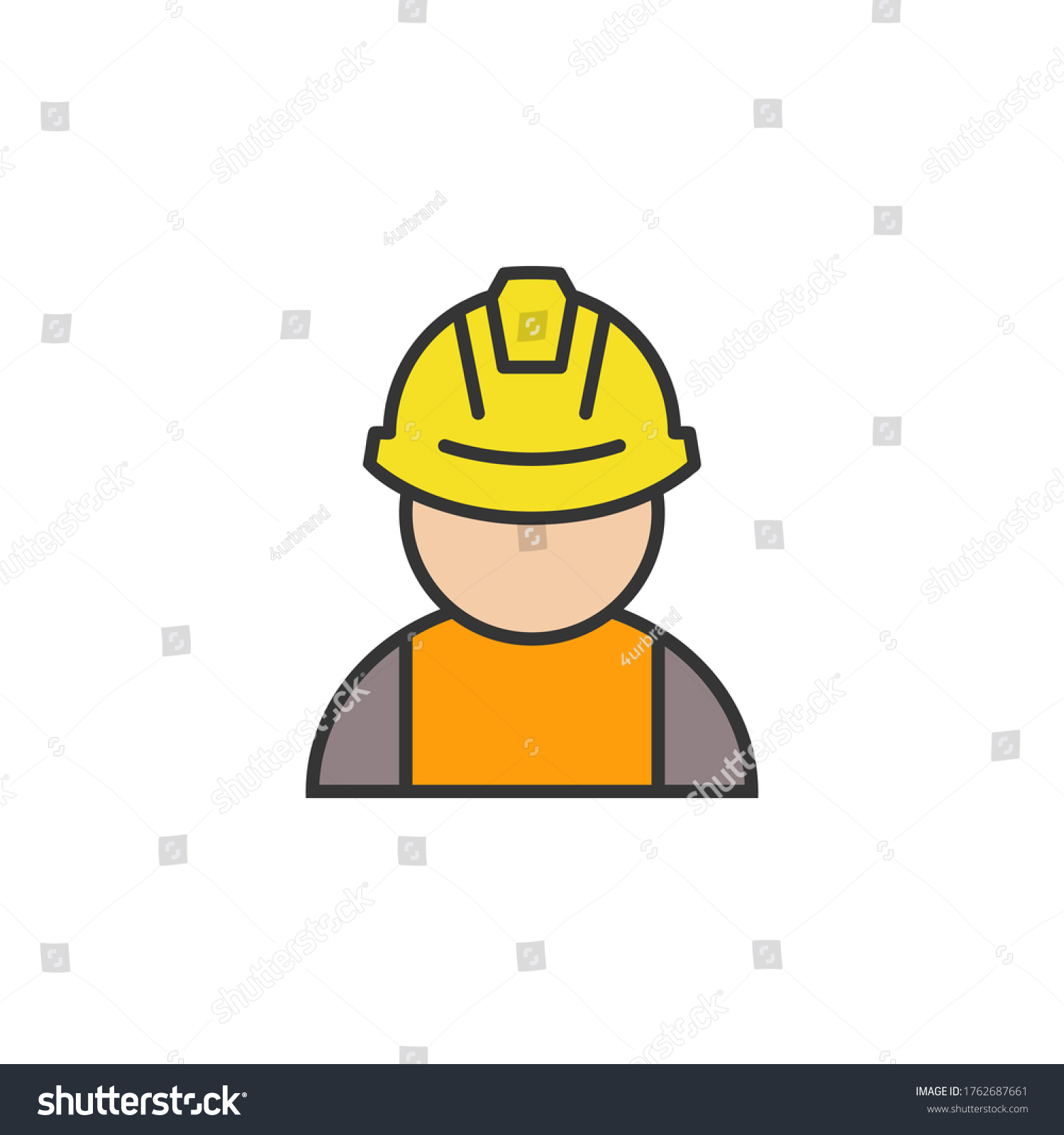 Construction Worker Icon Vector Illustration Stock Vector (Royalty Free ...