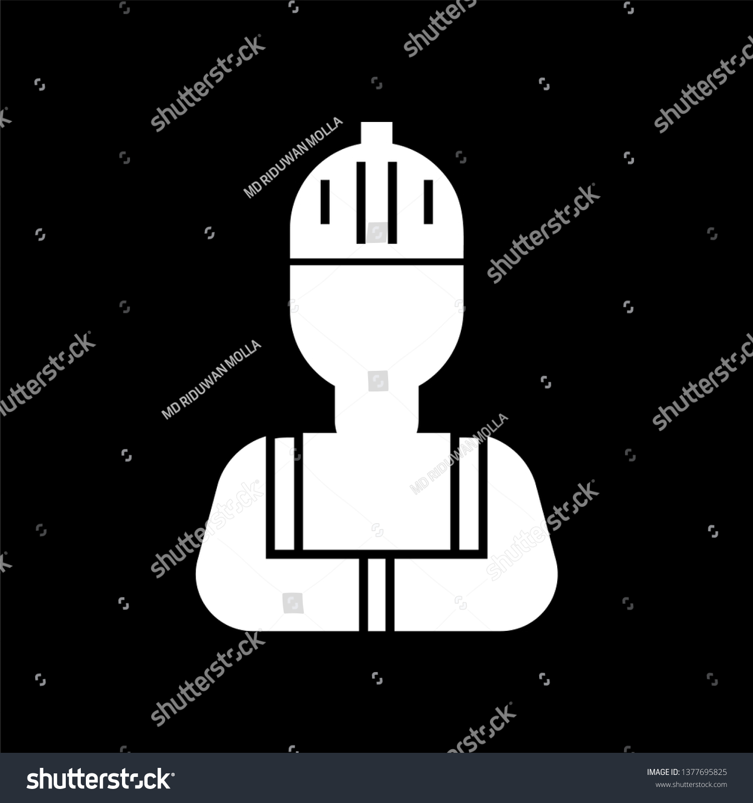 Construction Worker Icon Worker Sign Vector Stock Vector (Royalty Free ...