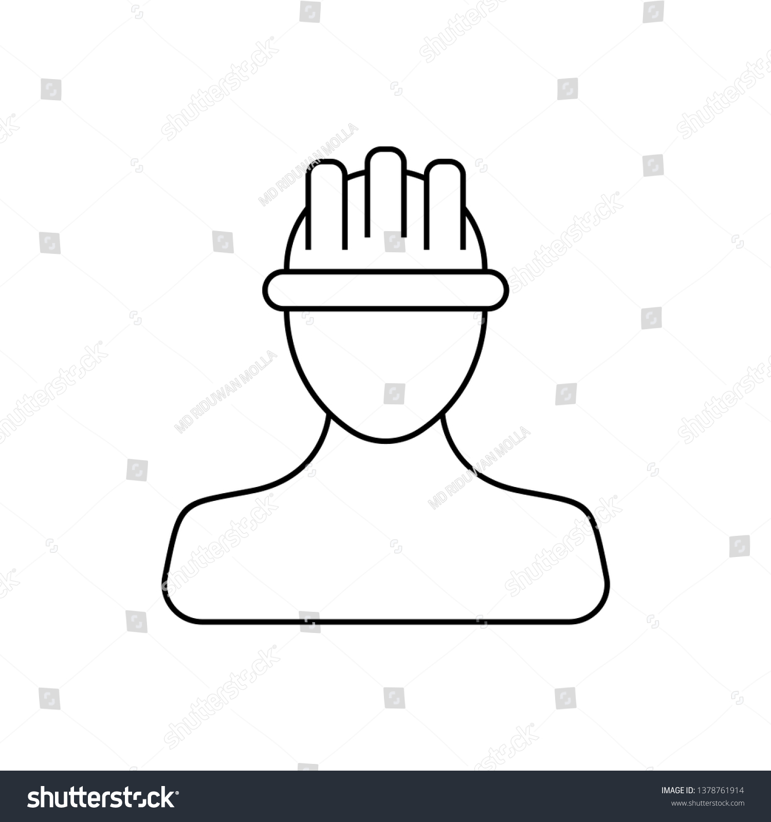 Construction Worker Icon Worker Sign Vector Stock Vector (Royalty Free ...