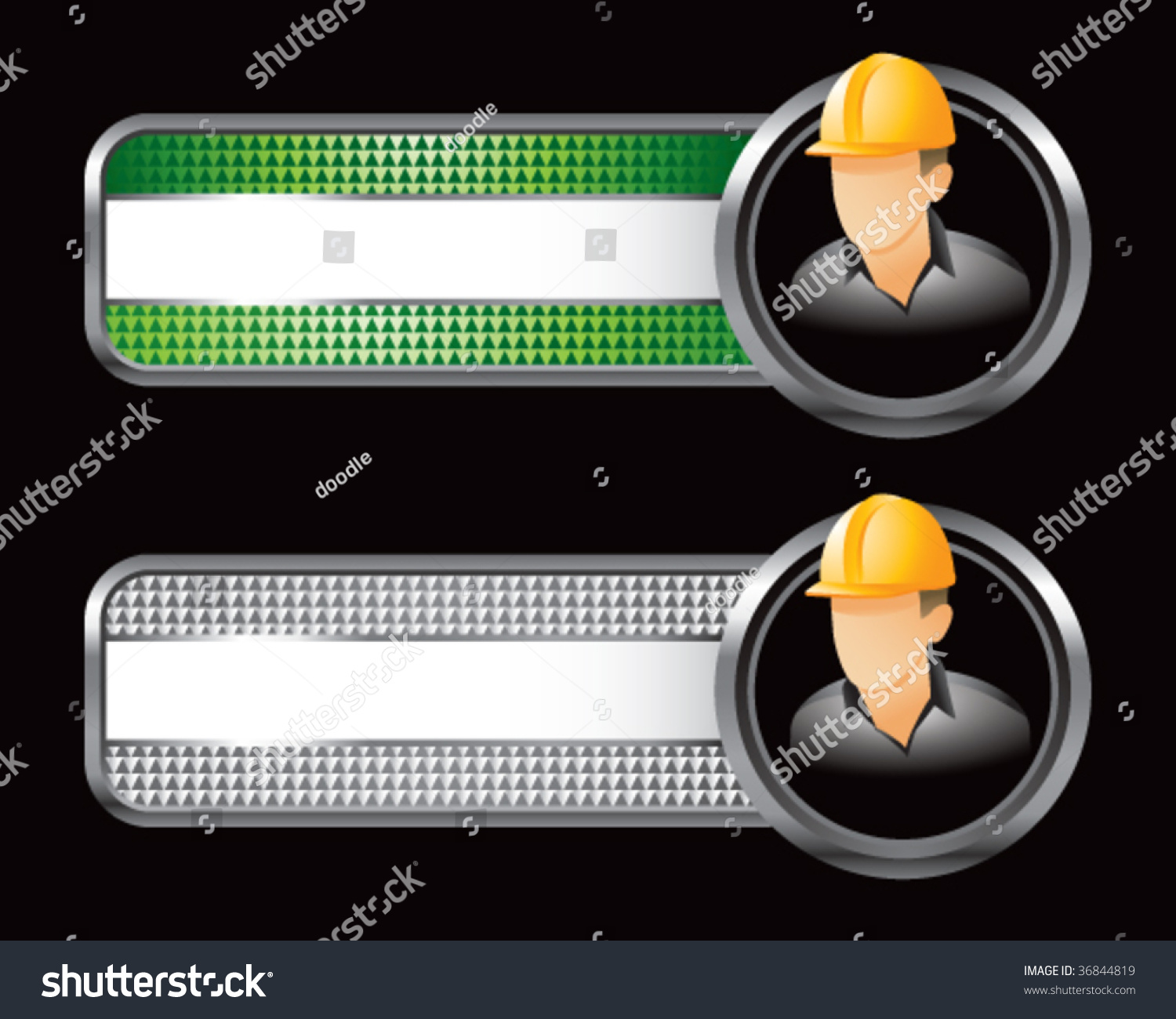Construction Worker On Diamond Textured Banners Stock Vector (Royalty ...