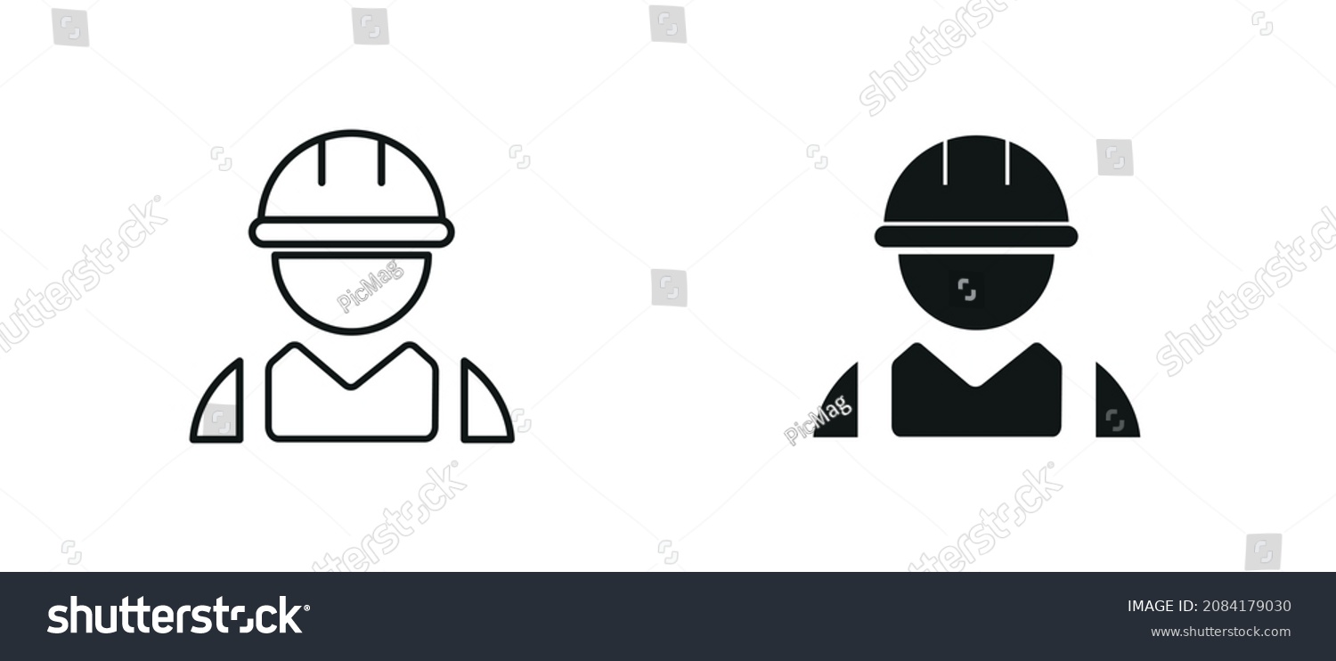 Construction Worker Vector Icon Isolated On Stock Vector (Royalty Free ...