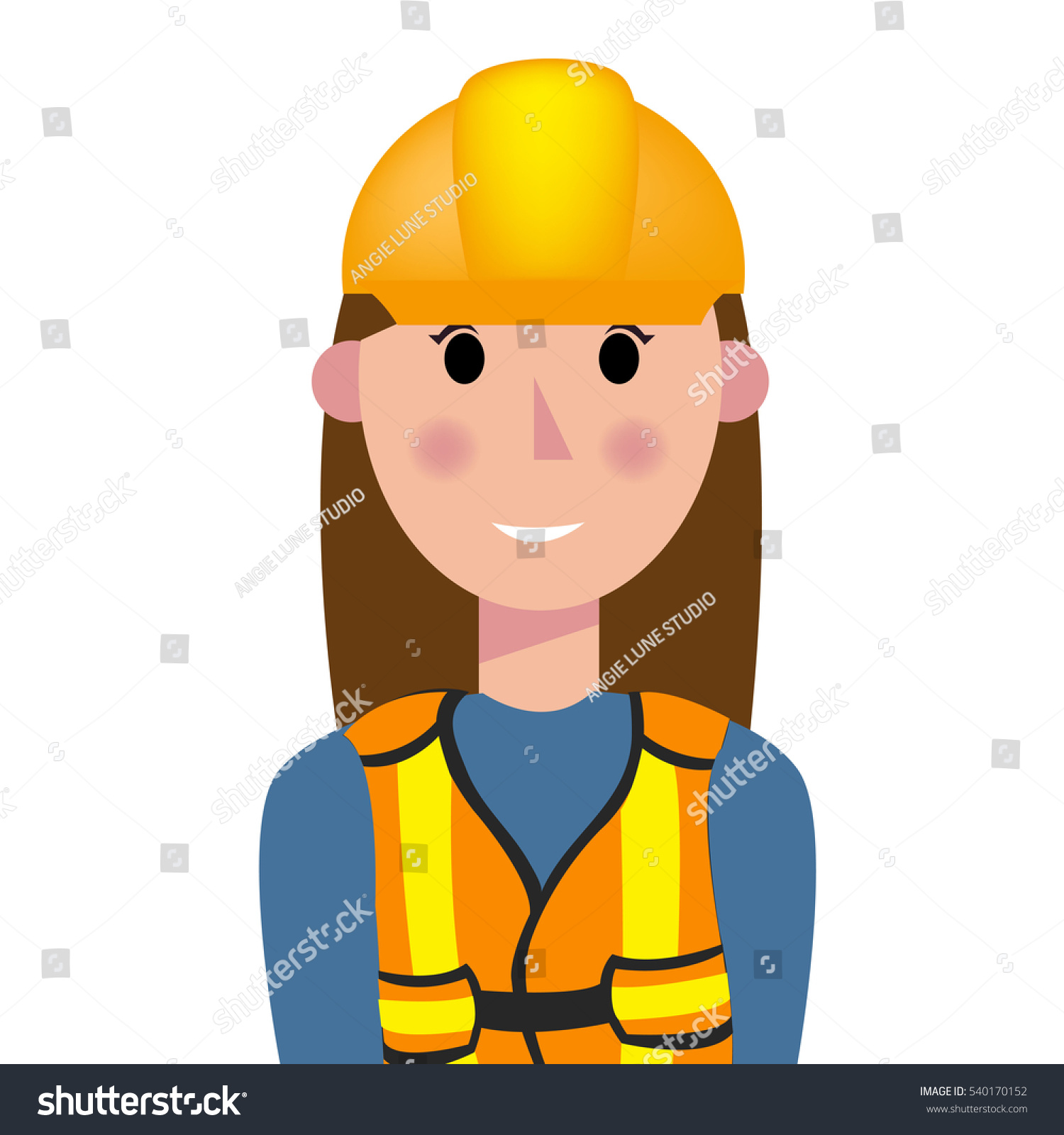 Construction Worker Woman Vector Stock Vector (Royalty Free) 540170152 ...