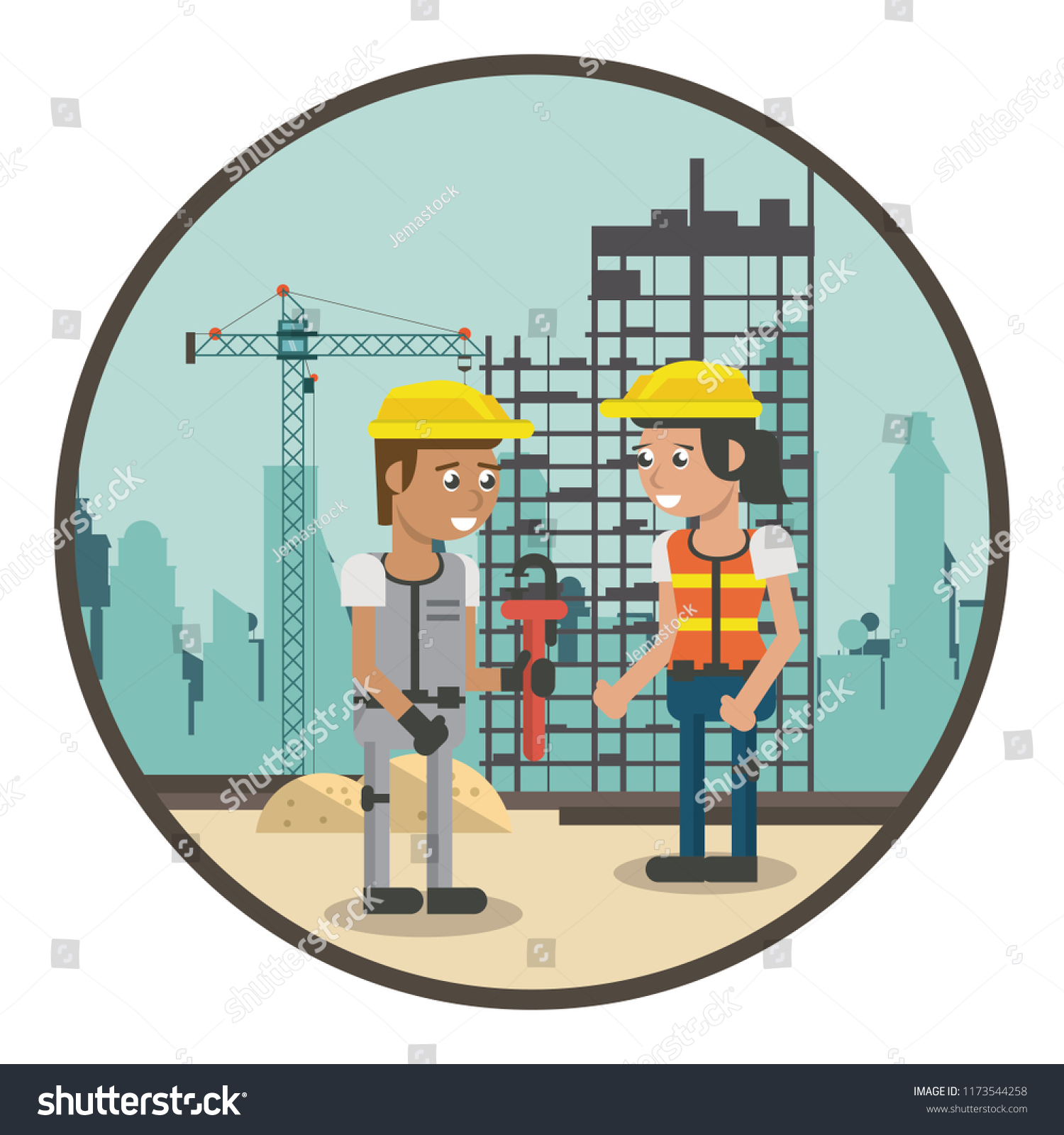 Construction Workers Cartoons Stock Vector (Royalty Free) 1173544258