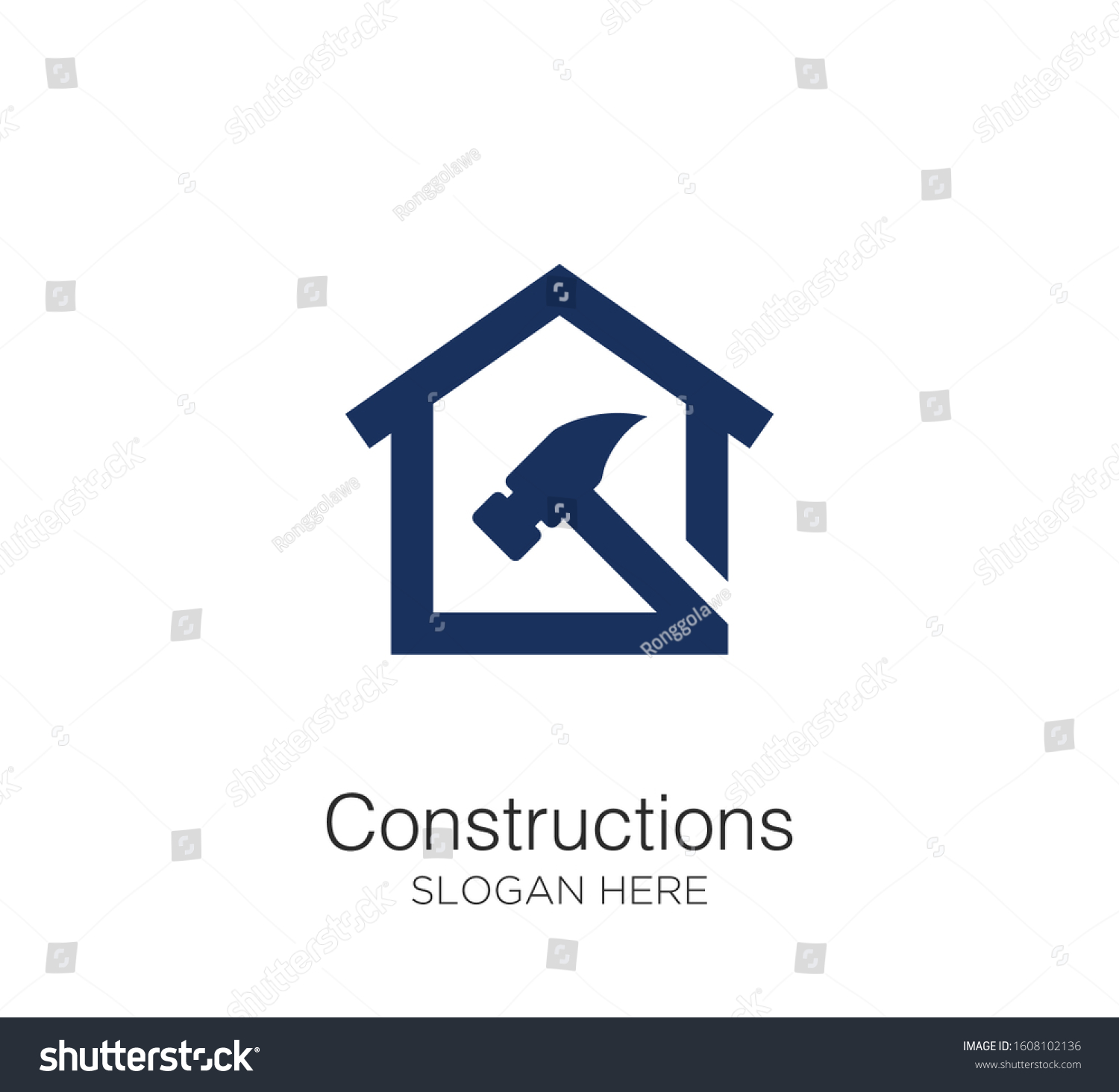Constructions Logo Vector Design Template Stock Vector (Royalty Free ...