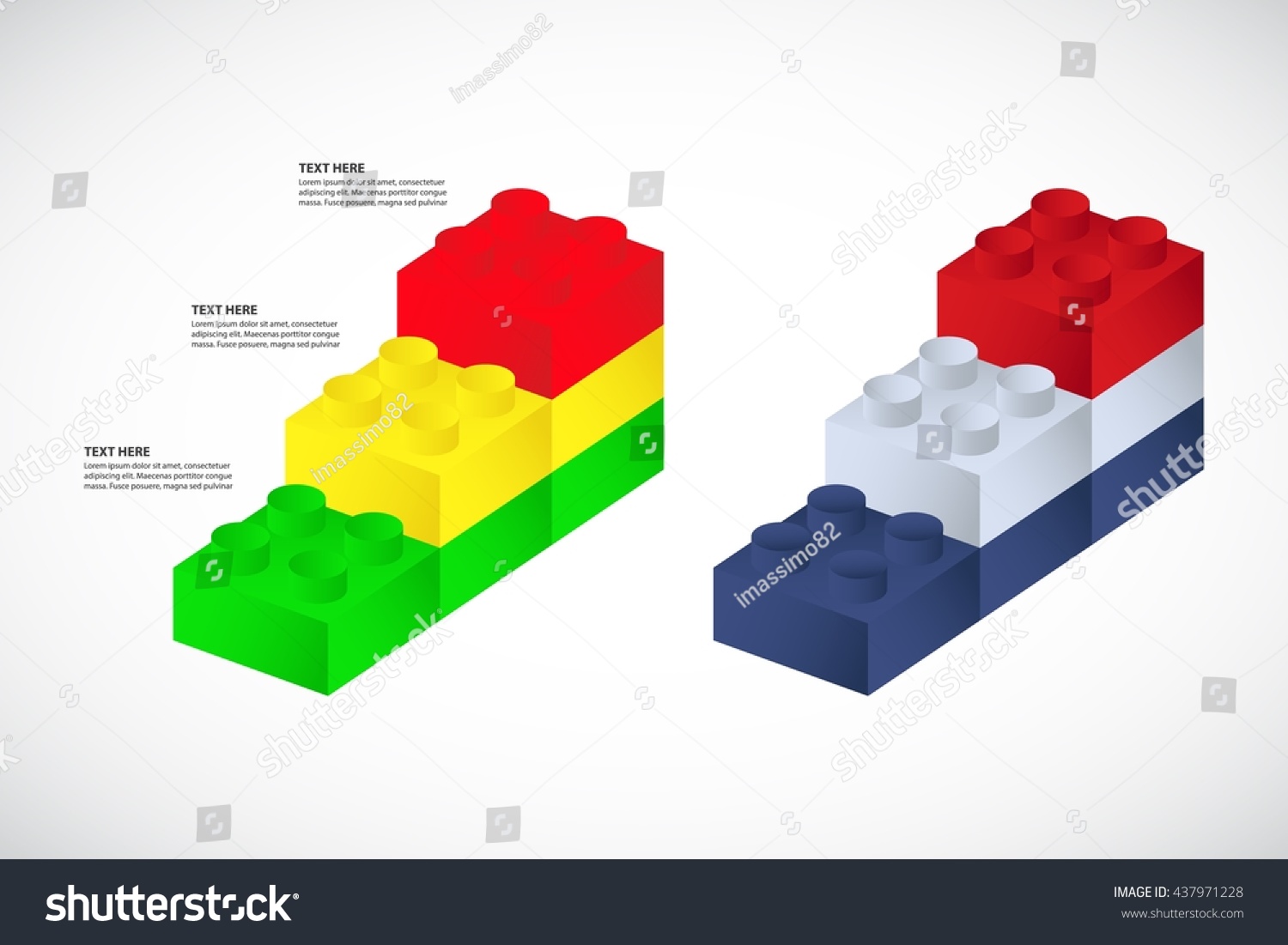 Building Bricks Set 3 Steps Success Stock Vector (Royalty Free ...