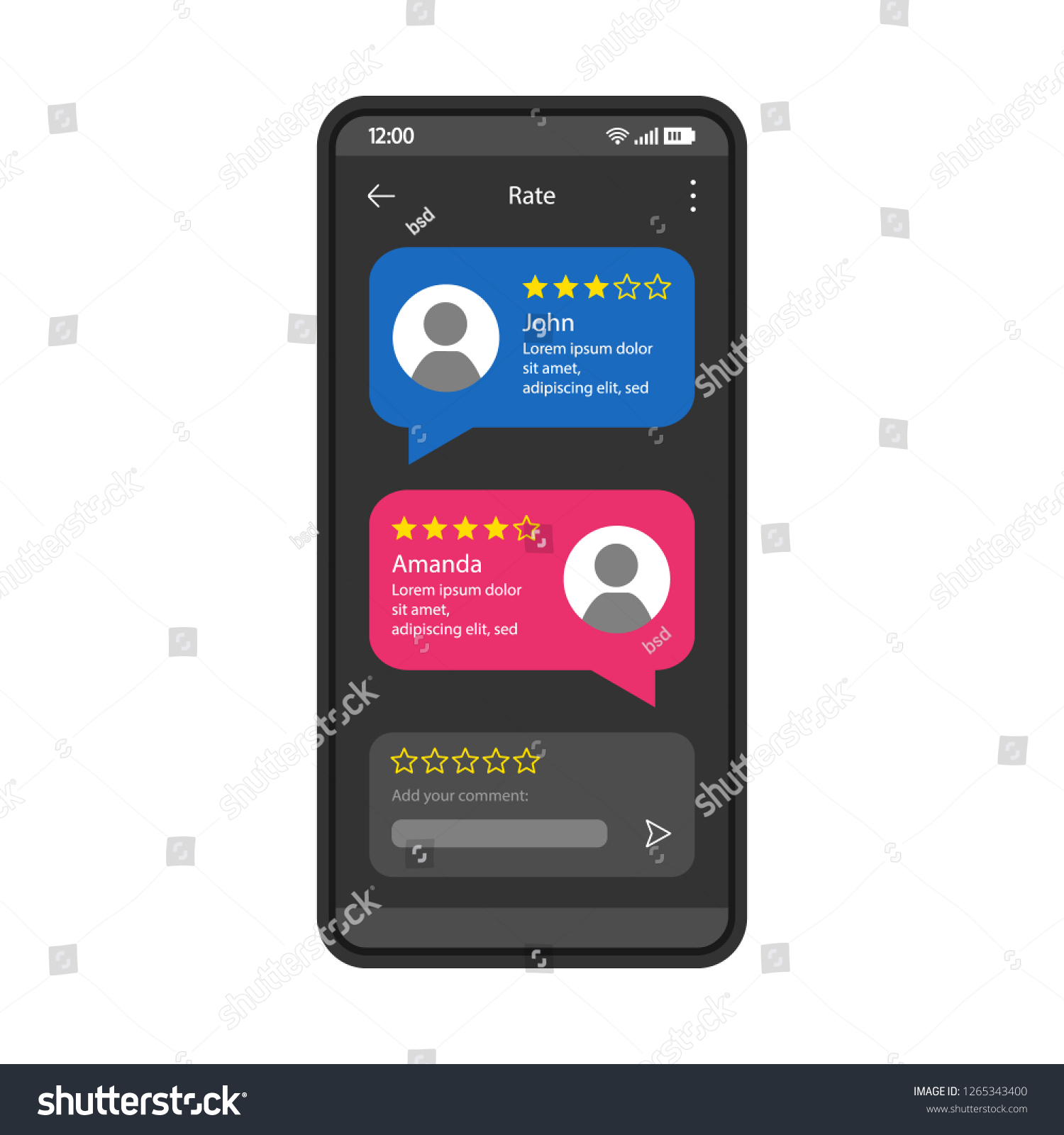 Consumers Feedback Interface Vector Template Mobile Stock Vector ...