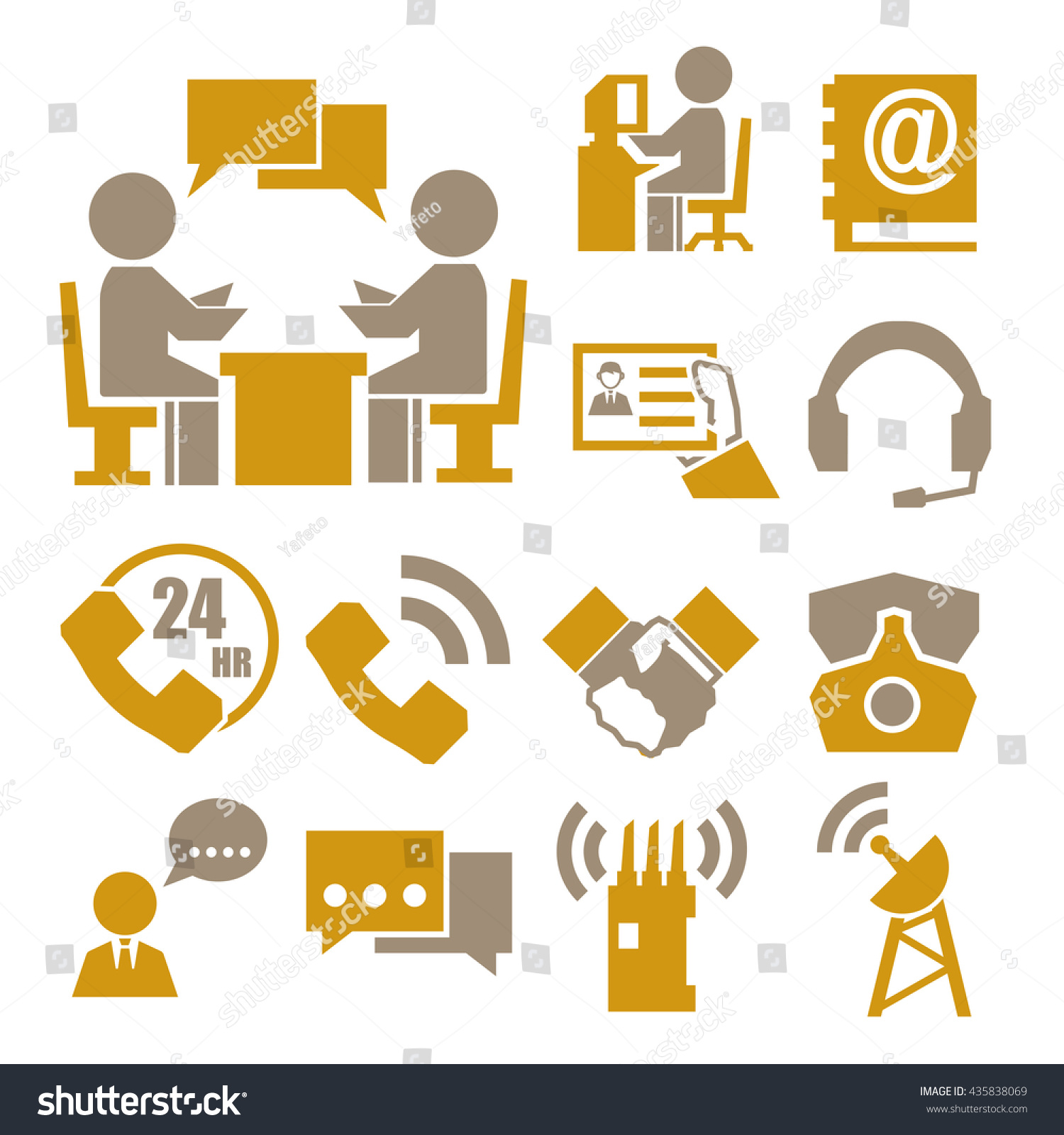 Contact Dealing Icon Set Stock Vector (Royalty Free) 435838069 ...