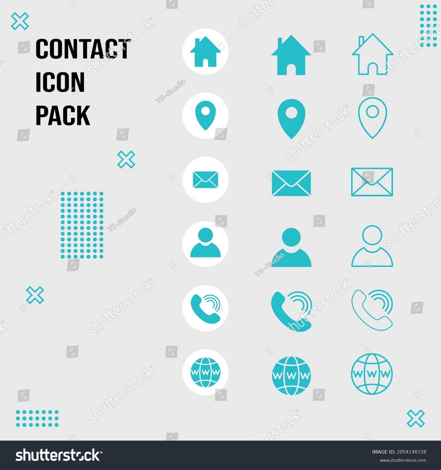Contact Icon Pack Communication Vector Icon Stock Vector (Royalty Free ...