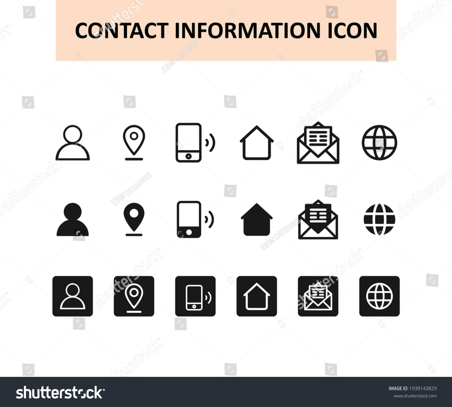 Contact Information Icon Vector Format Stock Vector (Royalty Free ...