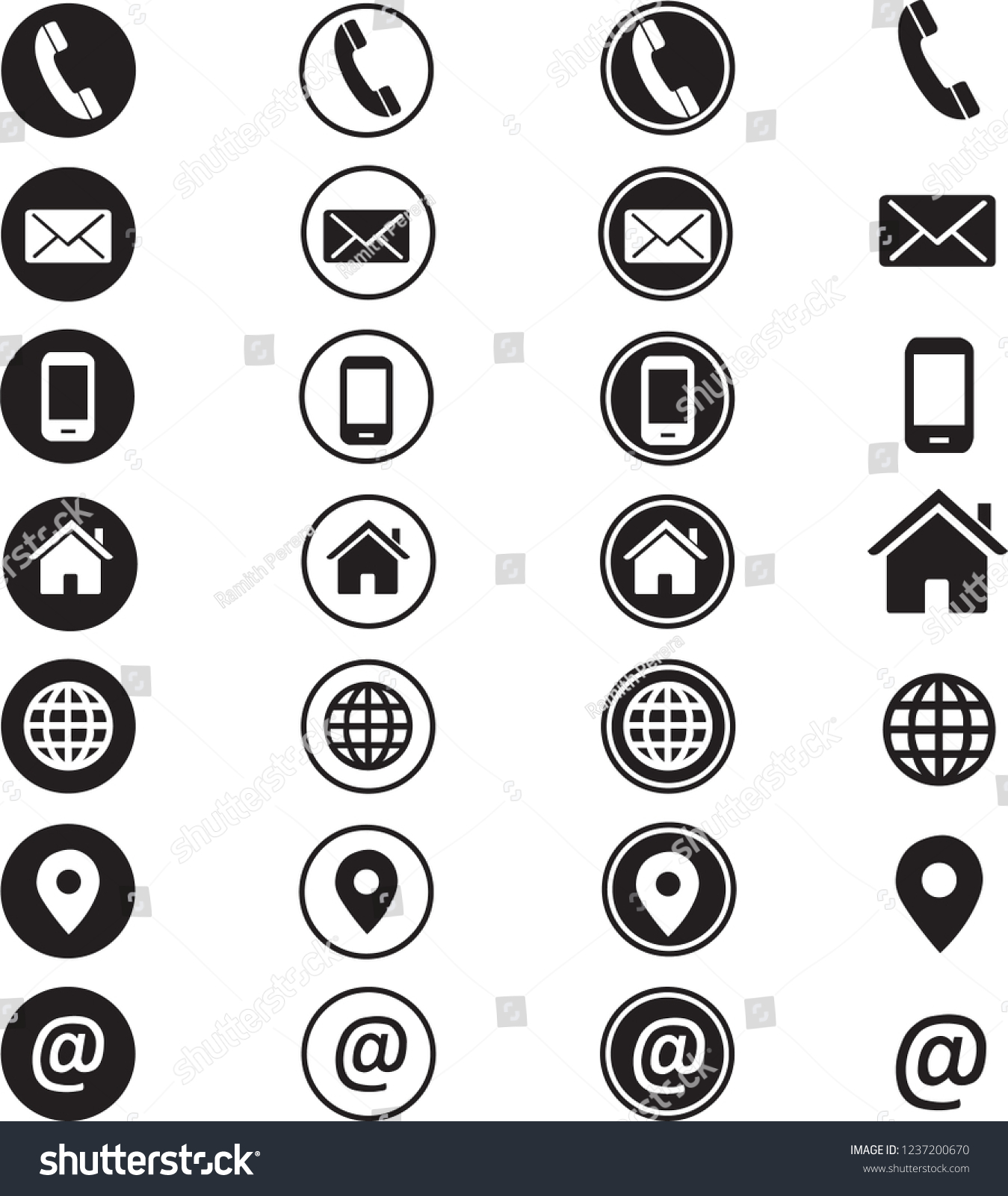 Contact Information Icon Set Vector Format Stock Vector (Royalty Free ...