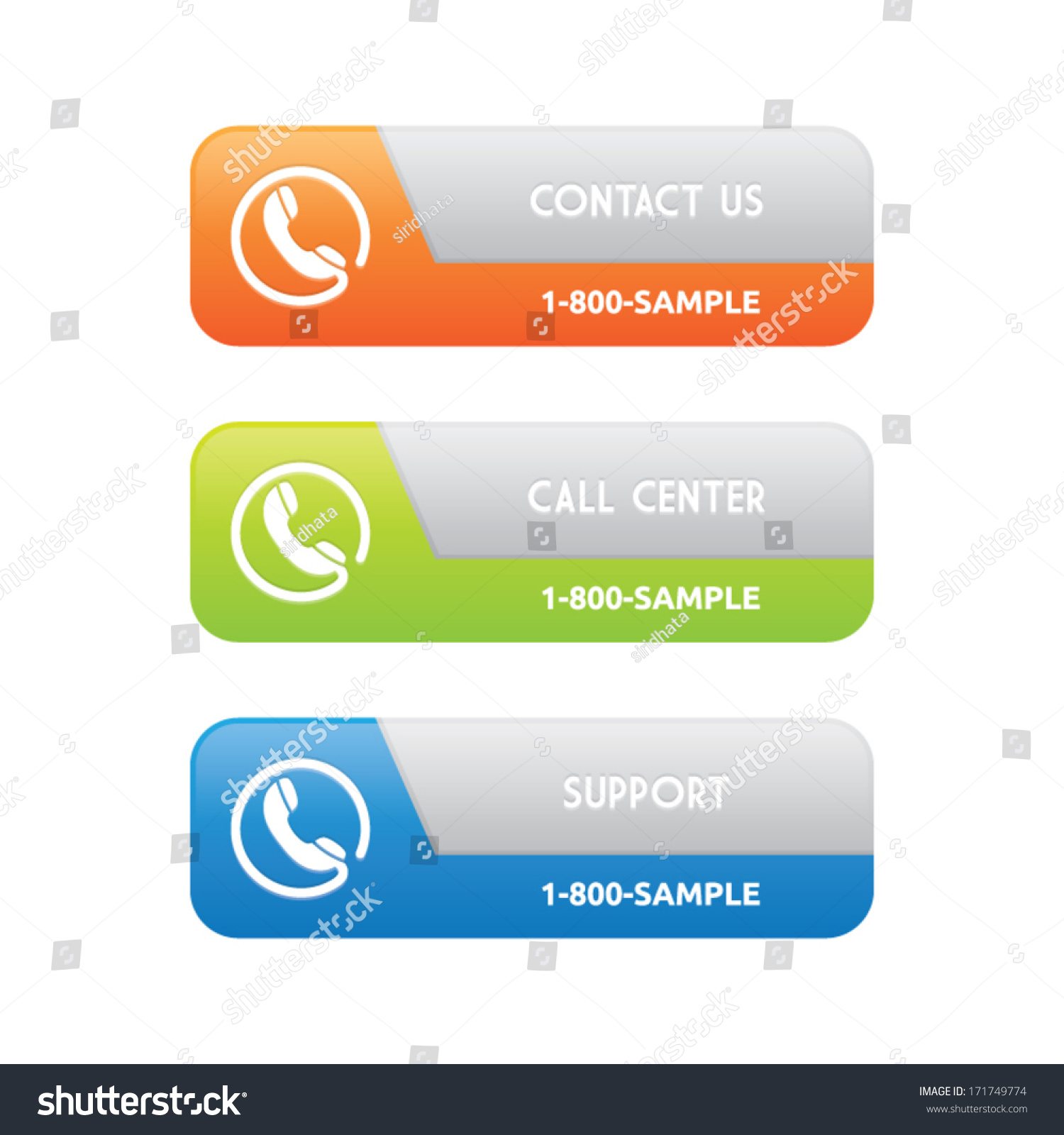 Contact Support Banners Stock Vector (Royalty Free) 171749774 ...
