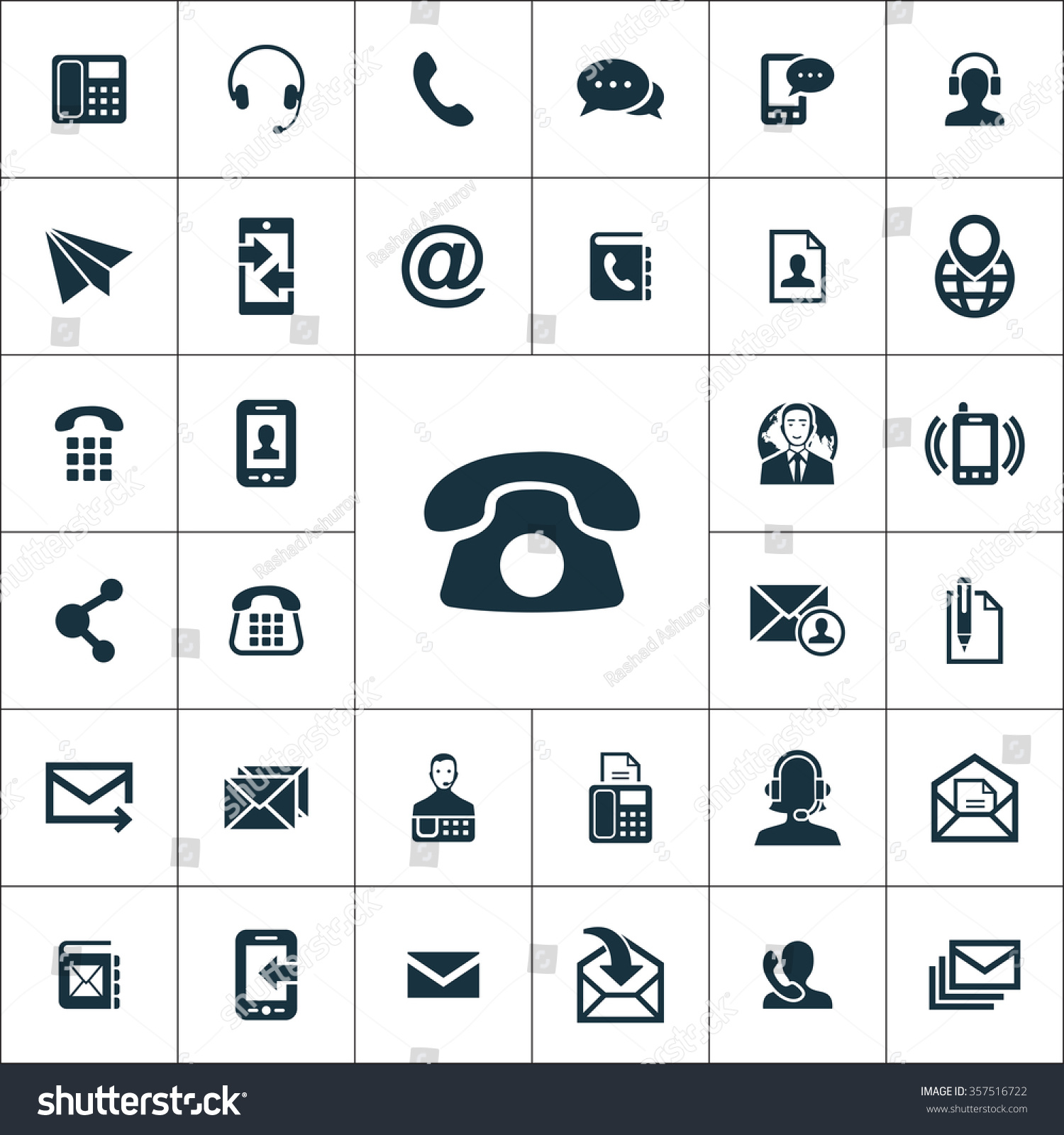 Contact Us Icons Vector Set Stock Vector (Royalty Free) 357516722