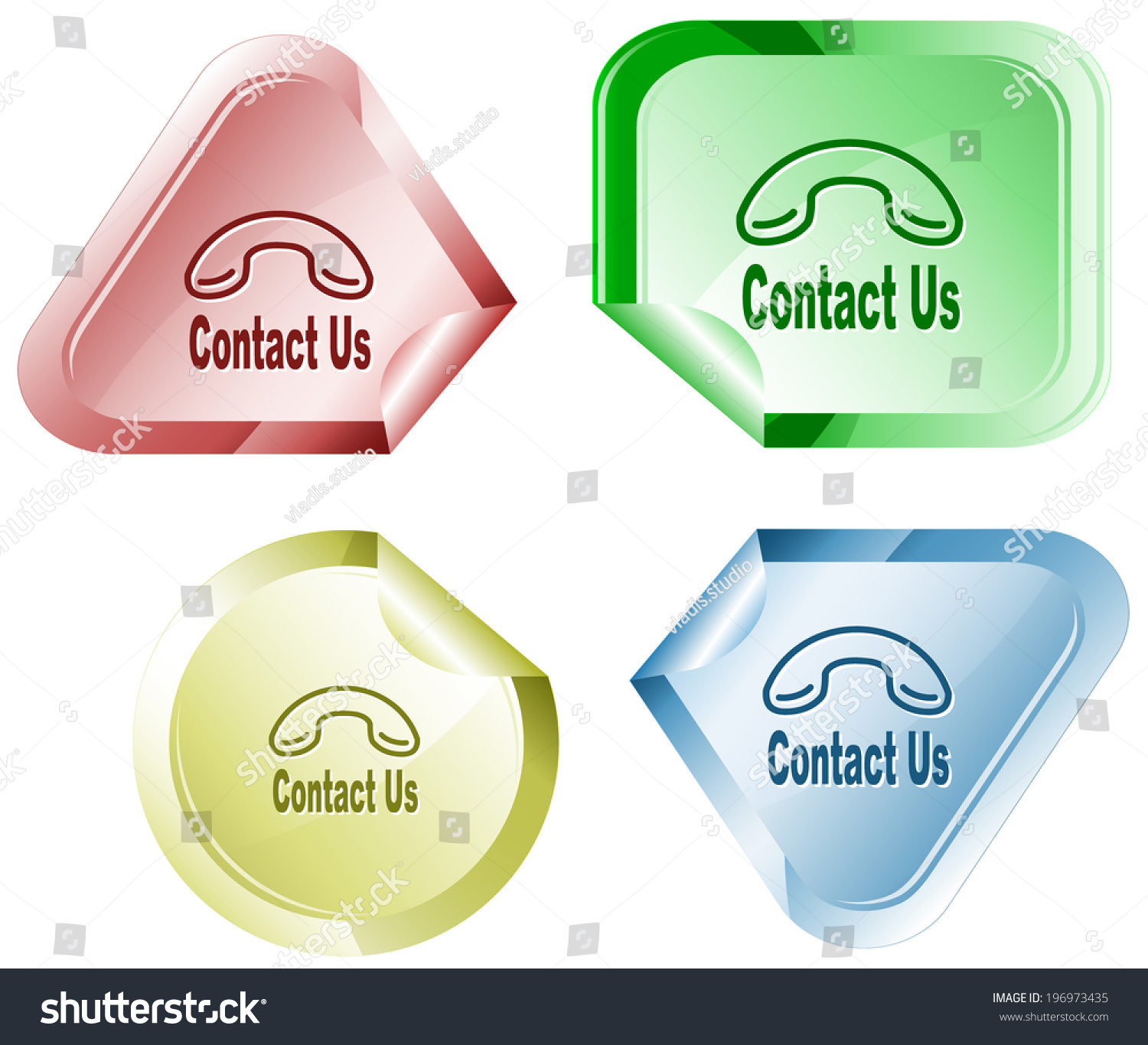 Contact Us Vector Sticker Stock Vector (Royalty Free) 196973435 ...