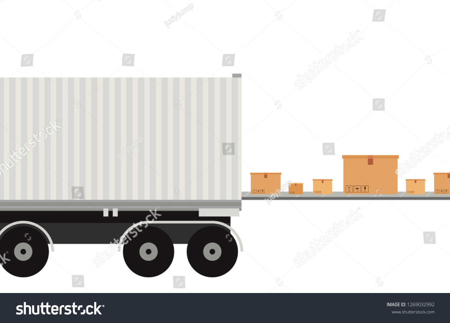 Container Box Cartoon Vector Free Space 스톡 벡터(로열티 프리) 1269032992 ...