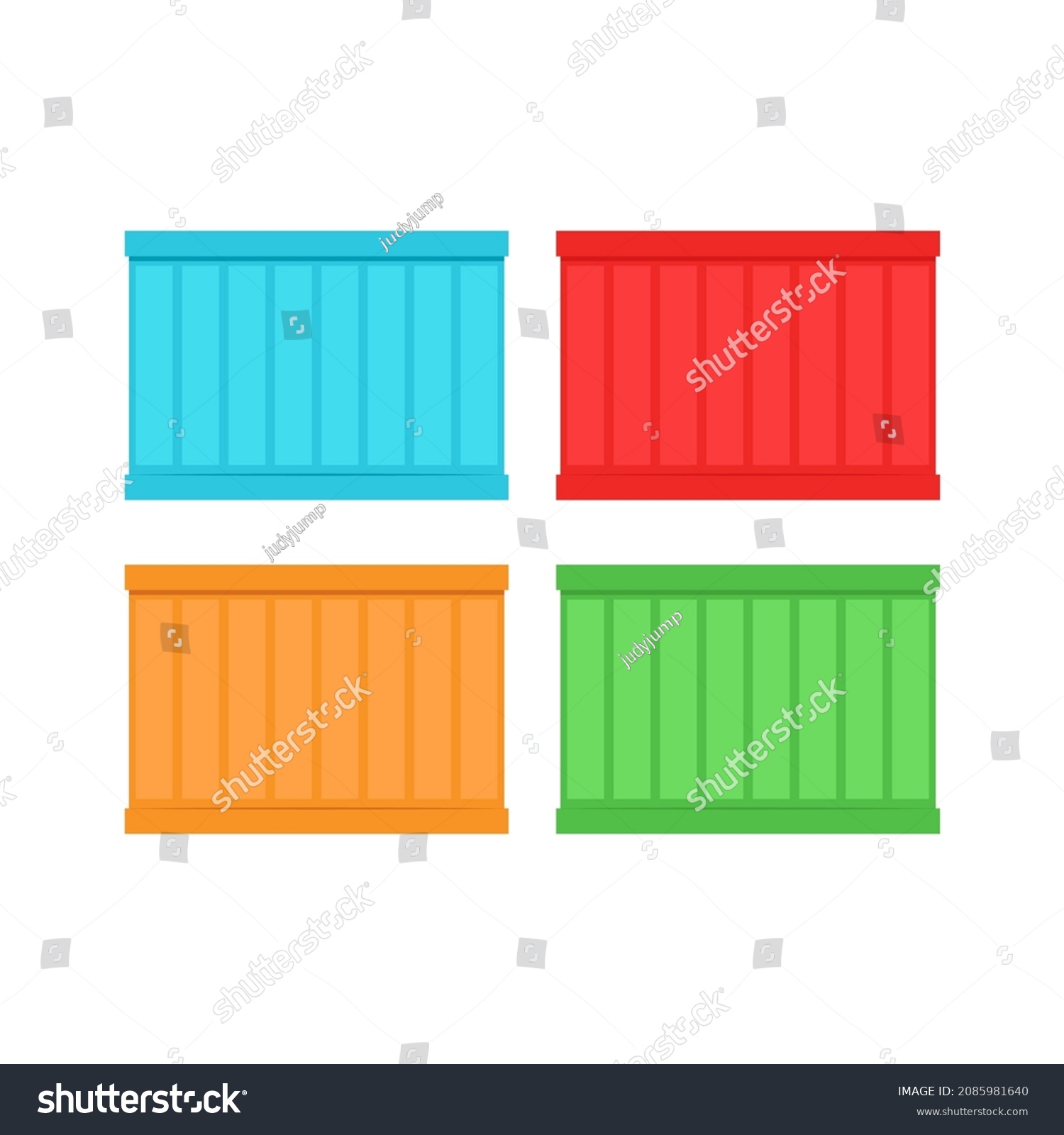 Container Cartoon Vector Set Container On Stock Vector (Royalty Free ...