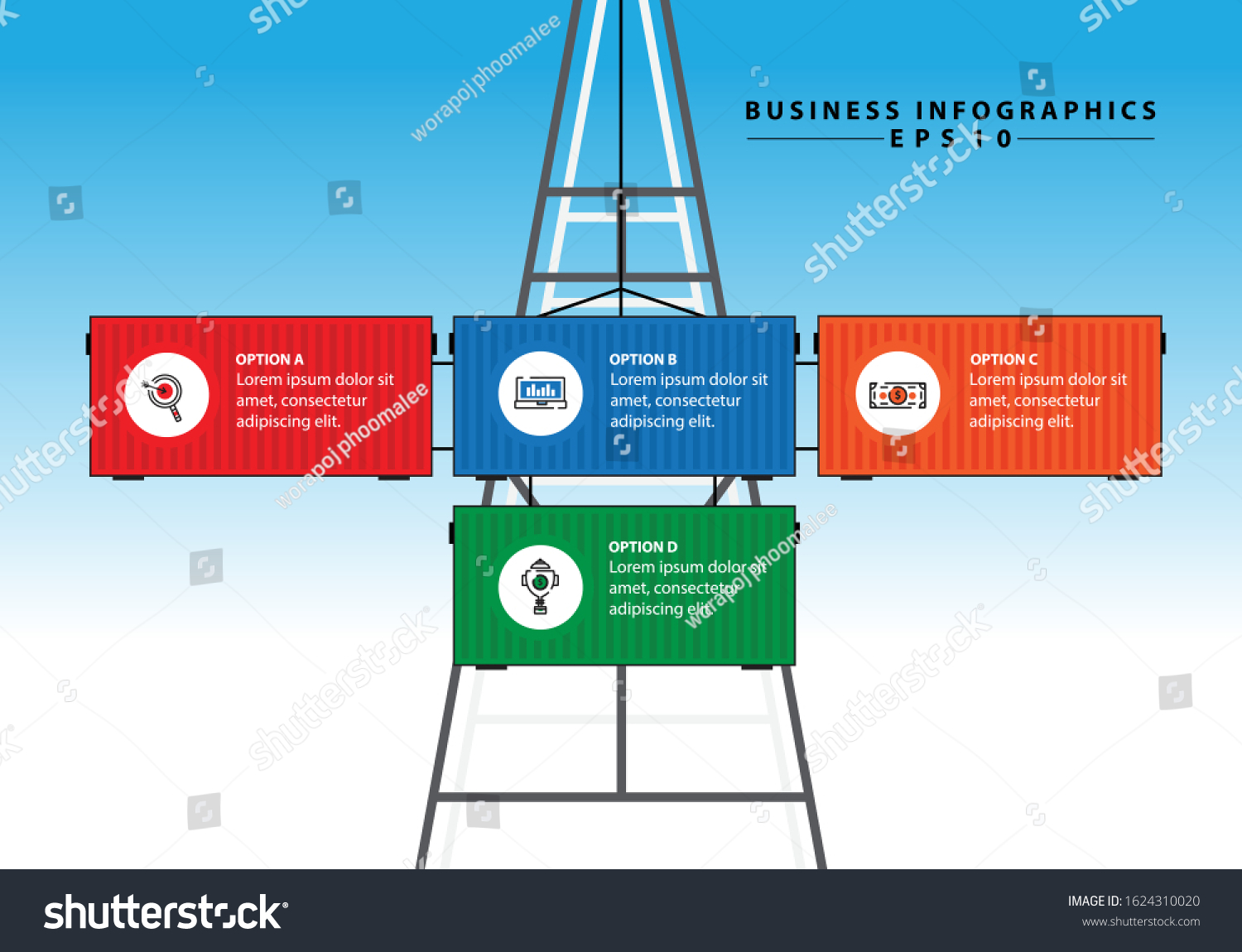 Container Business 4 Graphics Eps10 Vector Stock Vector (Royalty Free ...