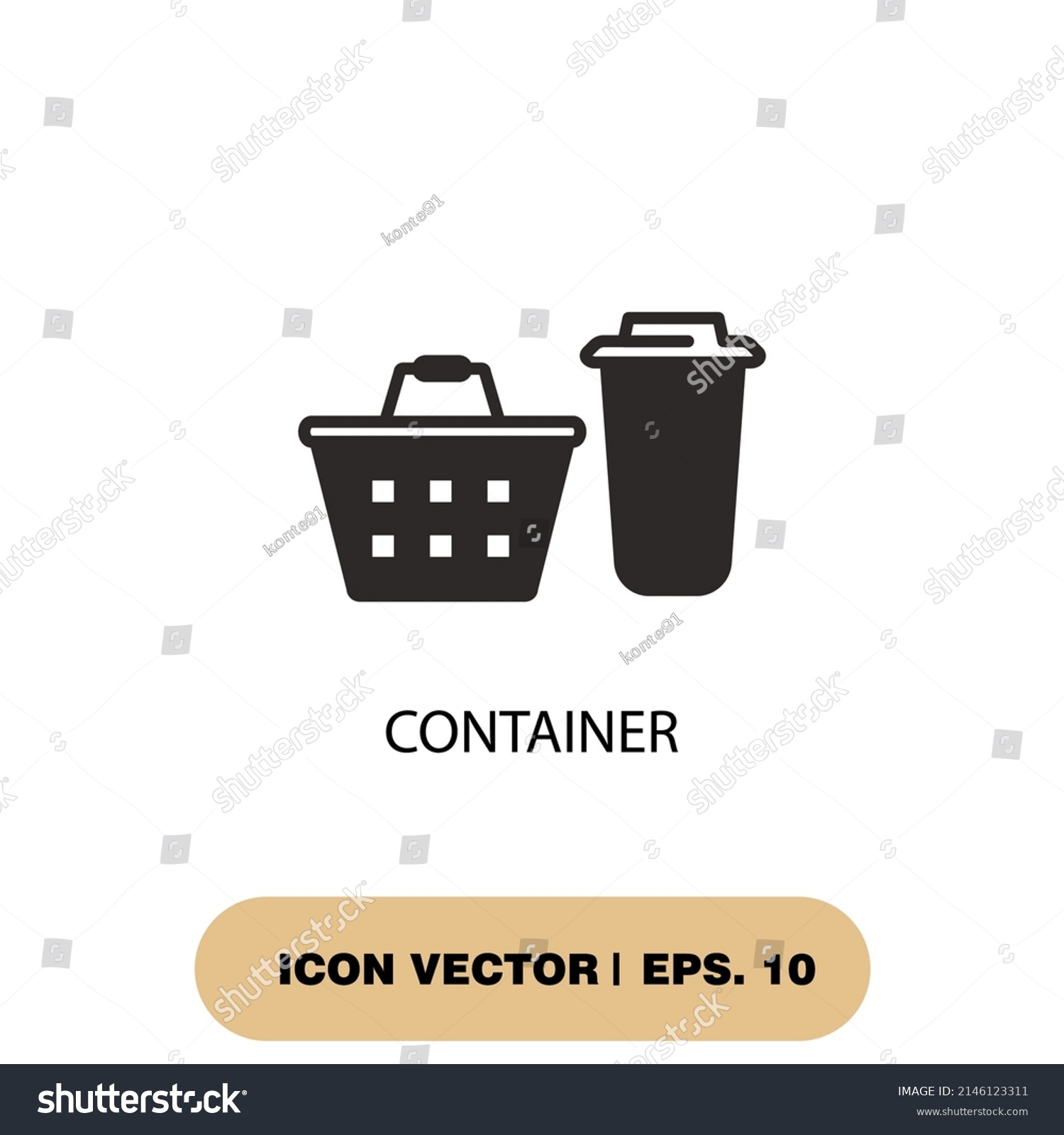Container Icons Symbol Vector Elements Infographic Stock Vector ...