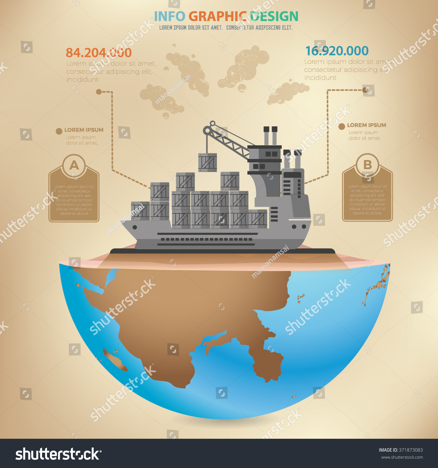 Container Ship Concept Designinfo Graphicvector Stock Vector (Royalty ...