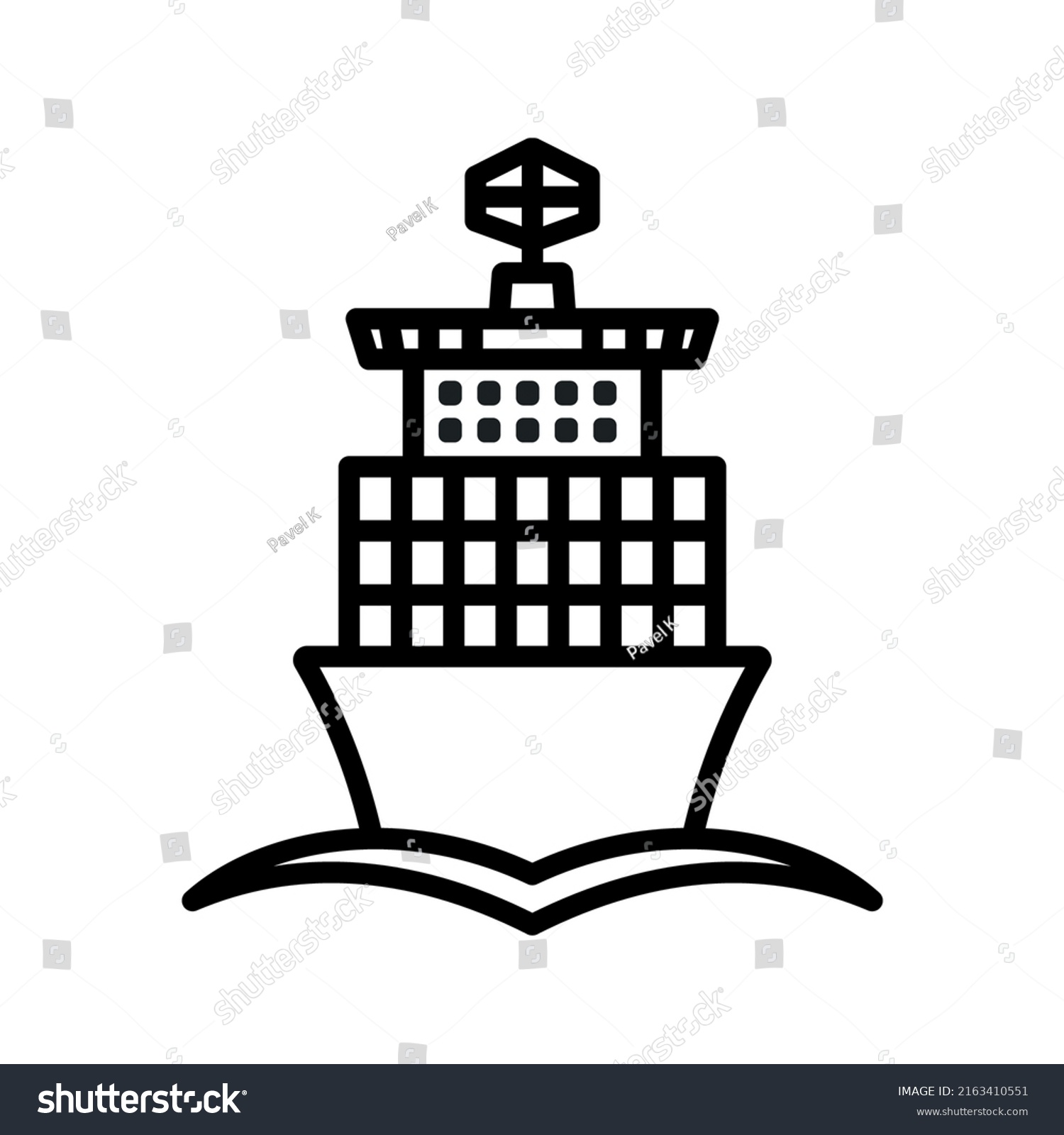 Container Ship Icon Bold Outline Design Stock Vector (Royalty Free ...