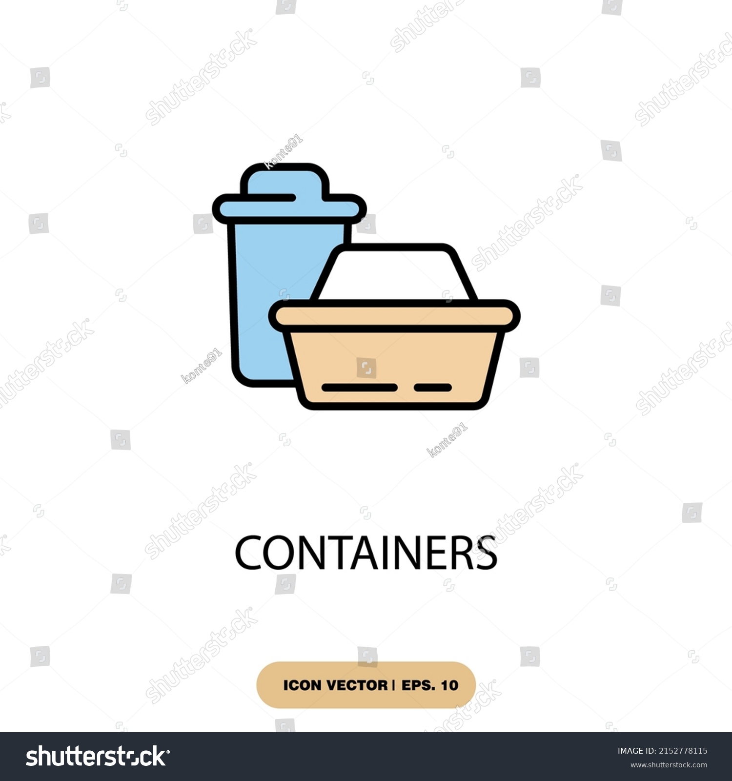 Containers Icons Symbol Vector Elements Infographic Stock Vector ...